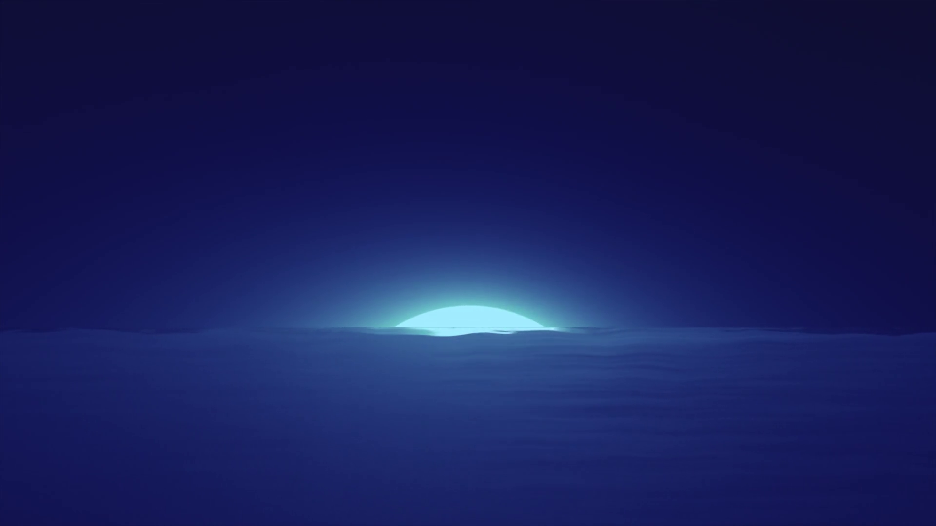 Abstract Blue Moon Over Water Sea Horizon Stock Motion Graphics SBV ...