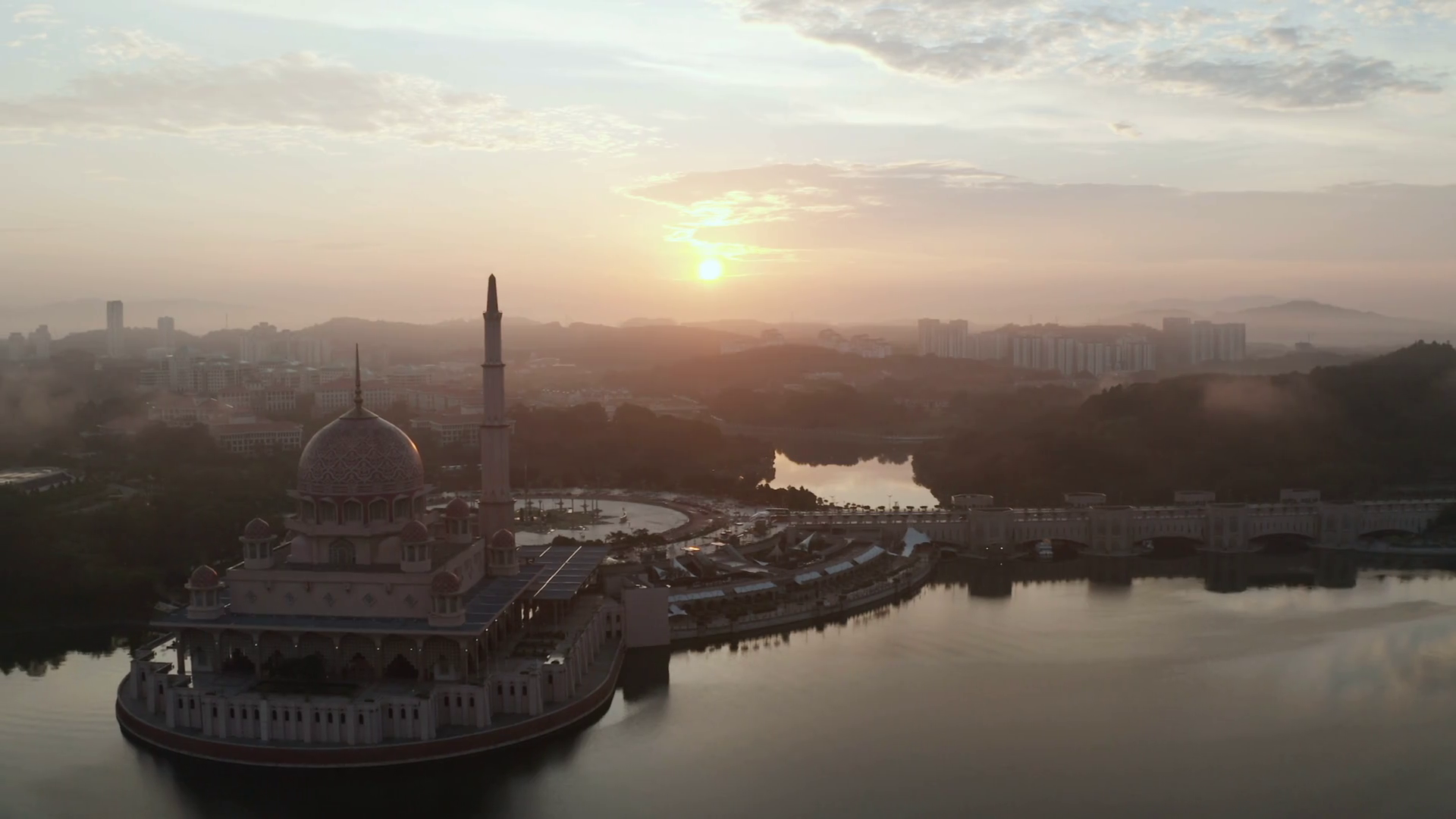 Aerial View Of Putra Mosque Putrajaya During Stock Footage SBV ...