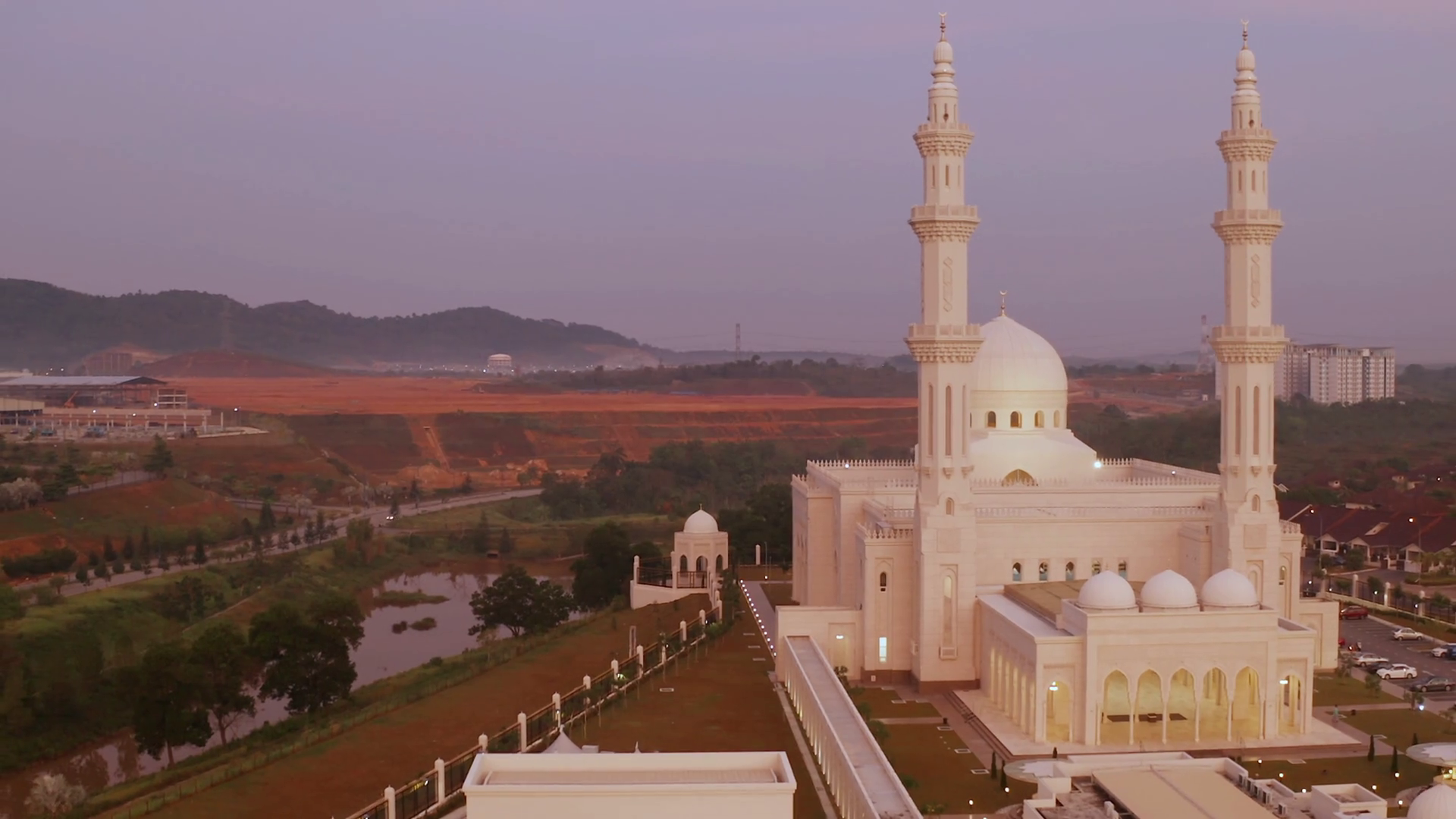 Aerial View Of Sri Sendayan Mosque Malaysia Stock Footage SBV-338234096 ...