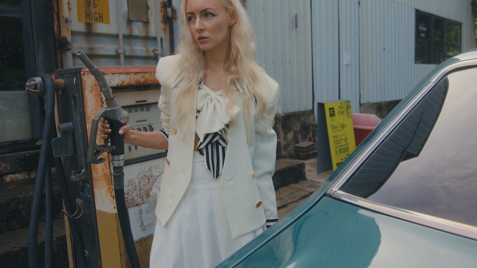 A Stylish Lady Striking Pose Beside Stock Footage SBV-349134976 ...