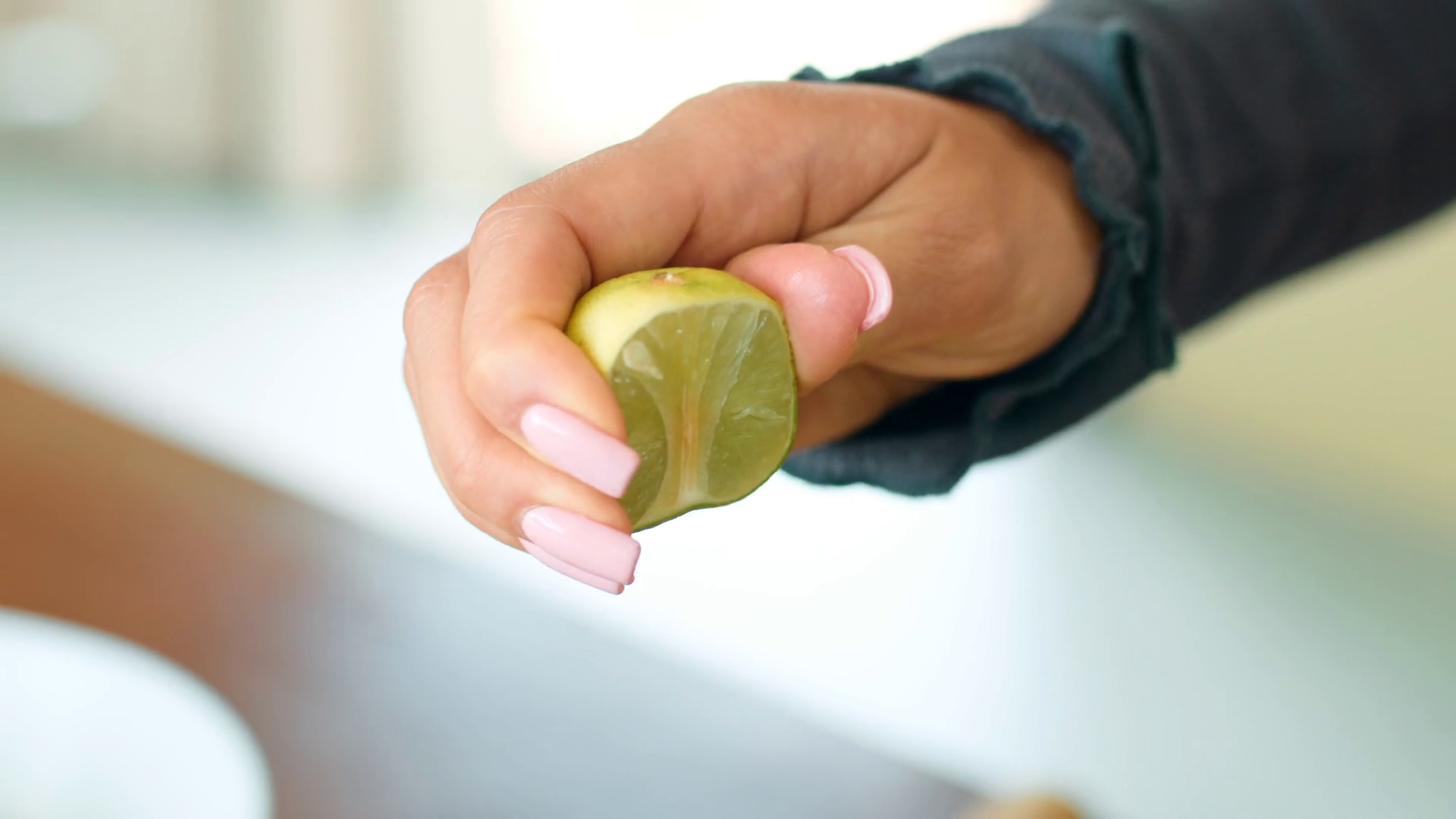 Womans Hand Squeezing Lime Recipe Gesture In Stock Footage SBV ...