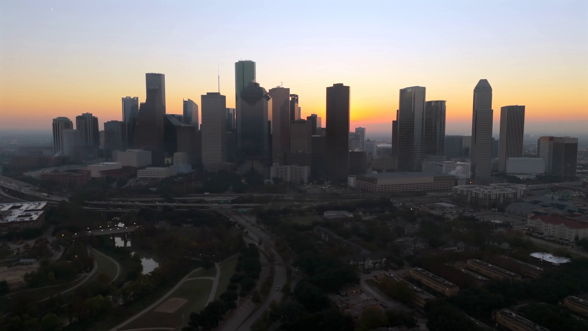 An Aerial View Capturing Houston Skyline Stock Footage SBV-351698572 ...