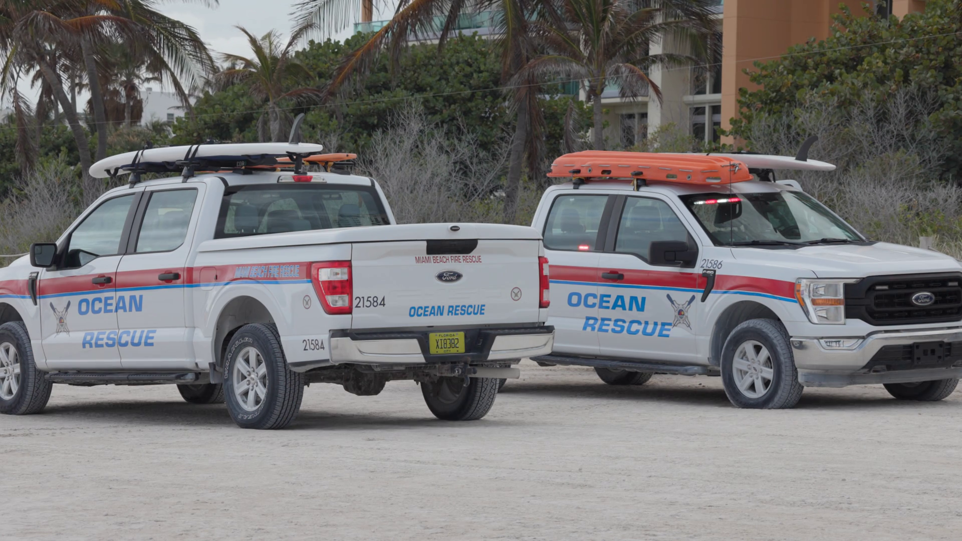 The Ocean Rescue Vehicles Are Stationed At Stock Footage SBV-351791131 ...