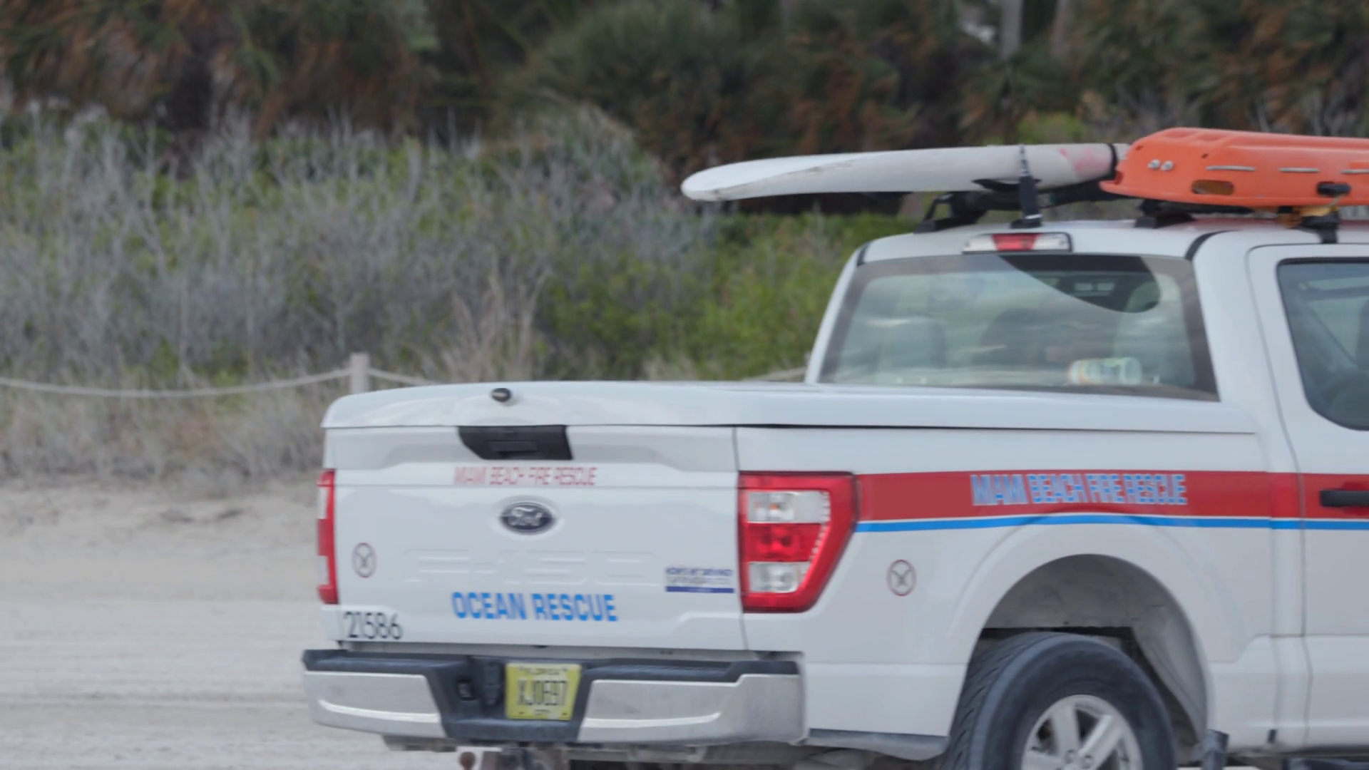 The Ocean Rescue Vehicle At Miami Beach Stock Footage SBV-351738941 ...