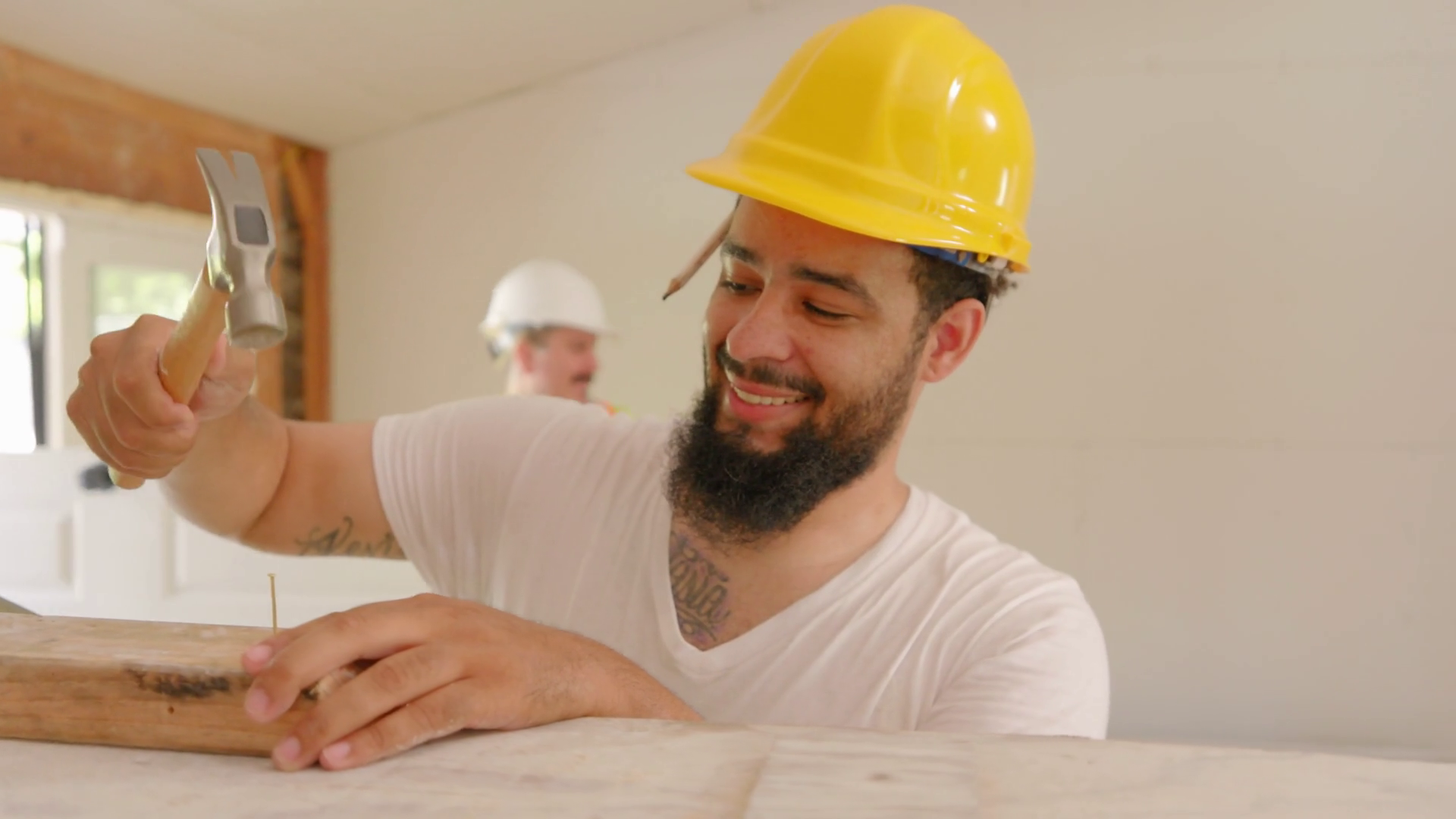 A Skilled Group Of Builders At Renovation Stock Footage SBV-351909877 ...