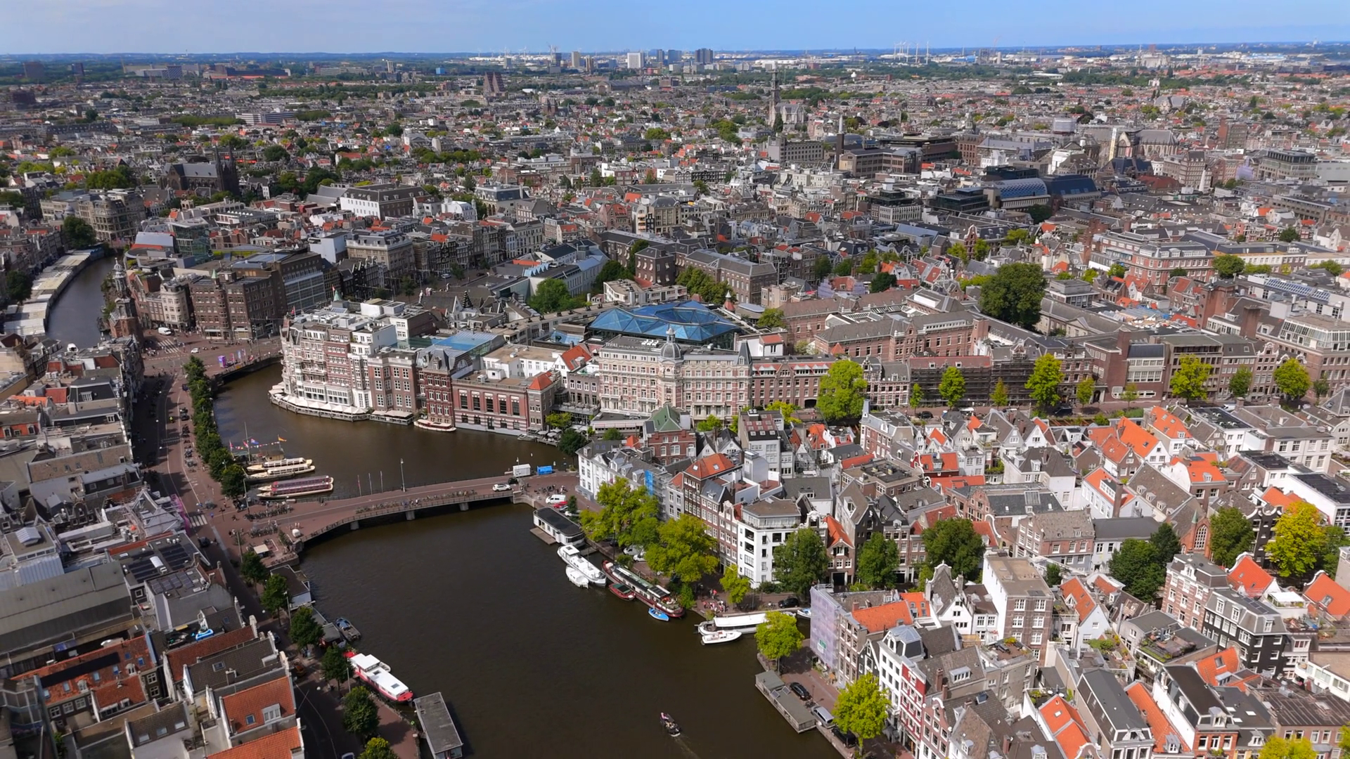 An Aerial View Of Historic Canals Remarkable Stock Footage SBV ...