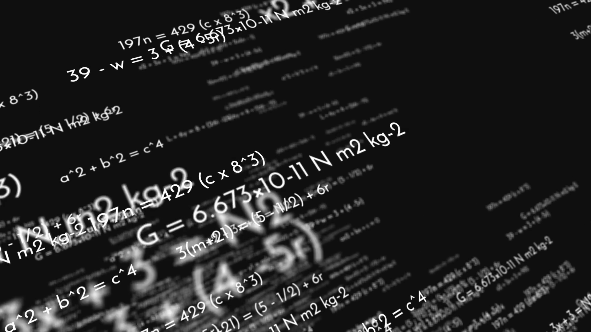 Flying Through Math Equations On Black Stock Motion Graphics SBV ...
