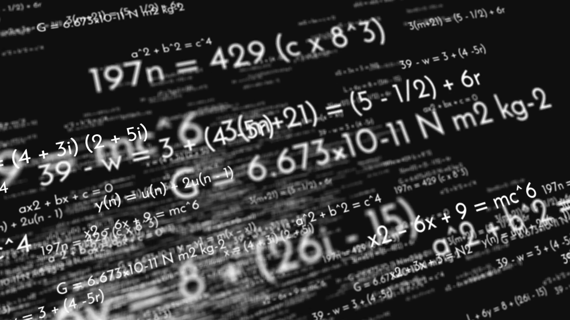 Flying Through Math Equations On Black Background 1 Motion Background ...
