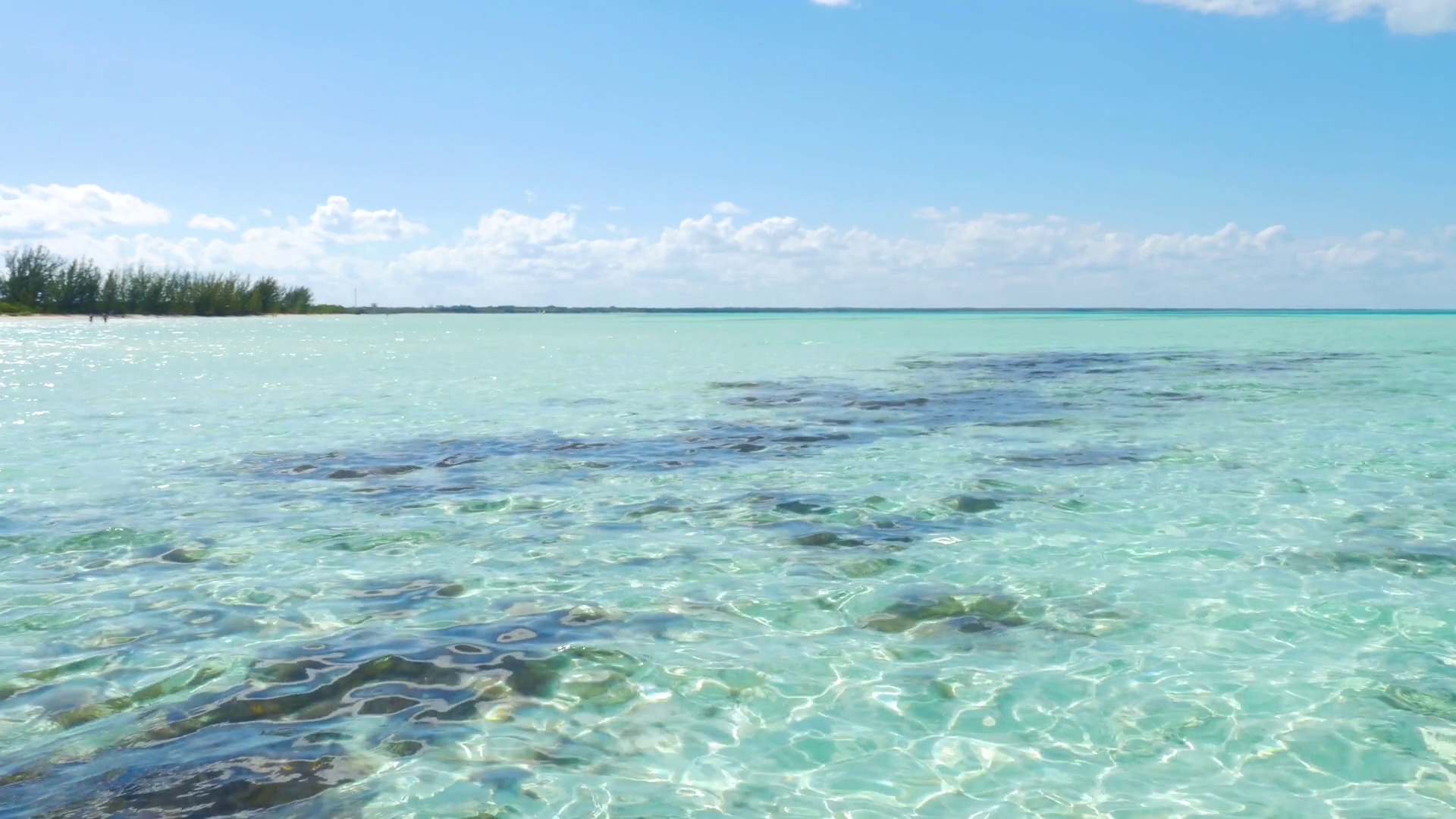 Panning Across Beautiful Tropical Caribbean Shallow Ocean Water Stock ...