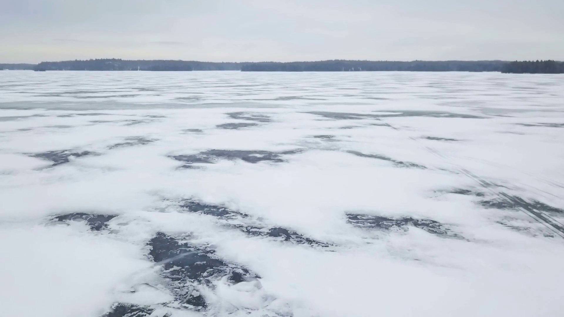 Aerial Drone View Rising Above Frozen Ice Lake In Winter 1 Stock Video ...