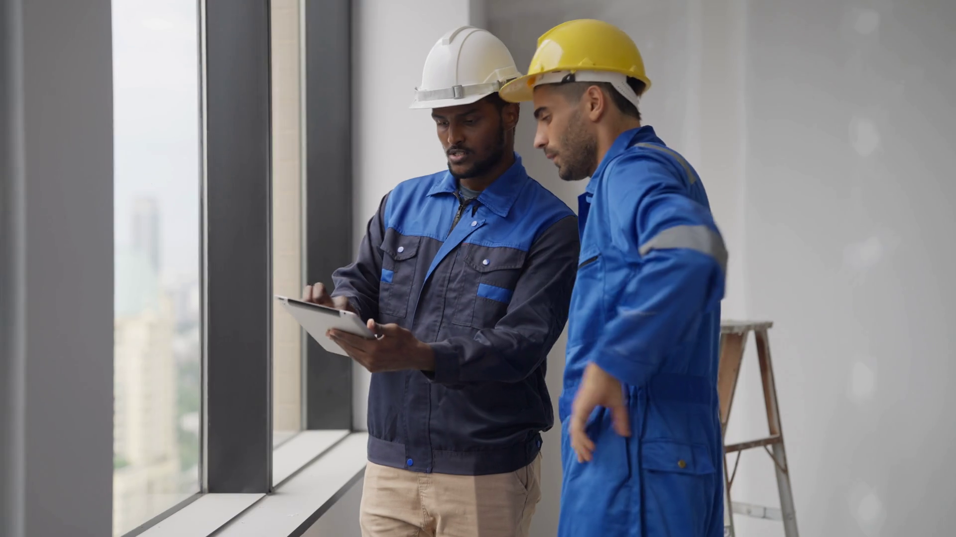 Contractor Architect Talking Consulting On Stock Footage SBV-347696372 ...