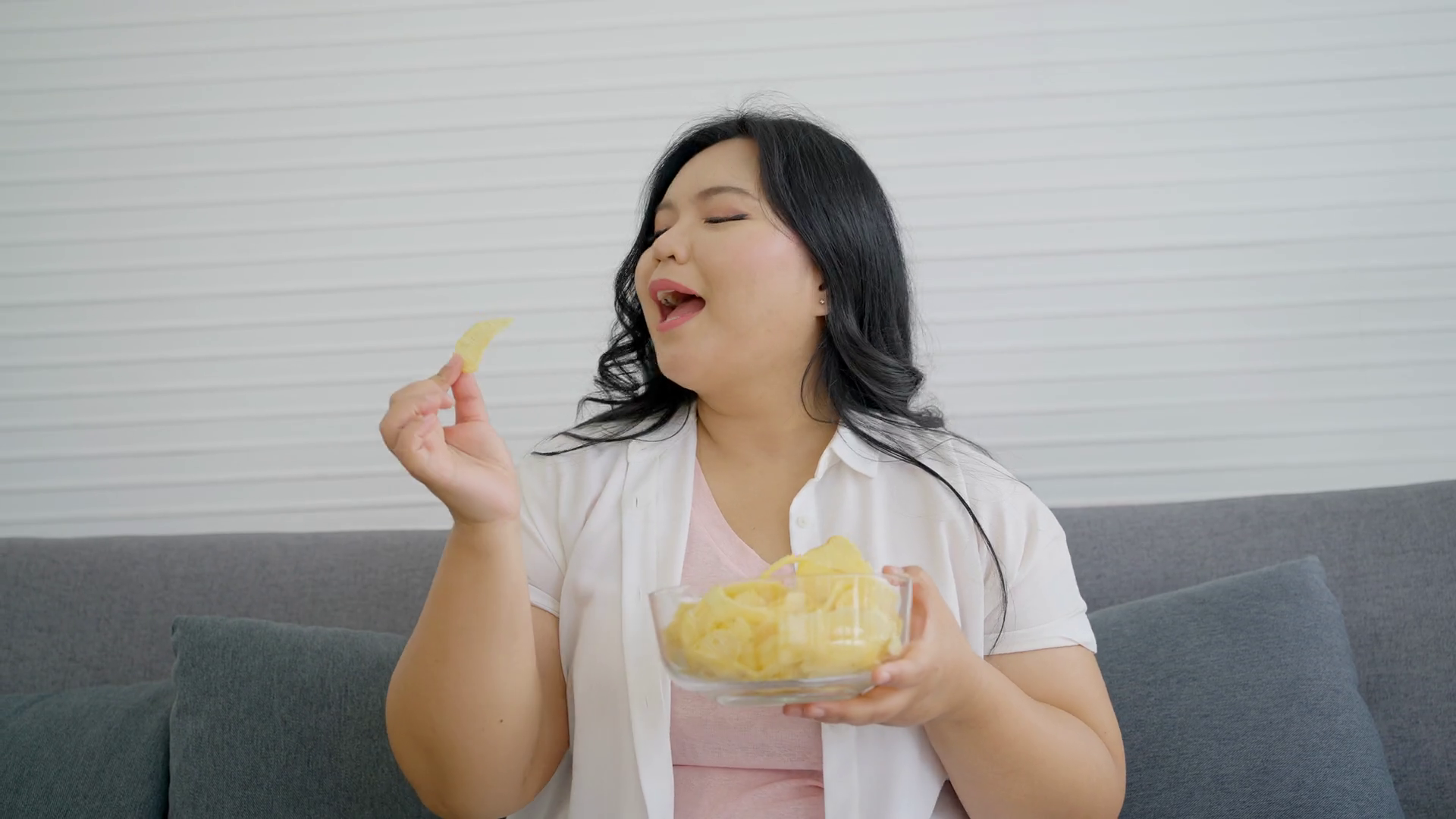 Happy Chubby Woman Happy Vivacious Plus-size Stock Footage SBV ...