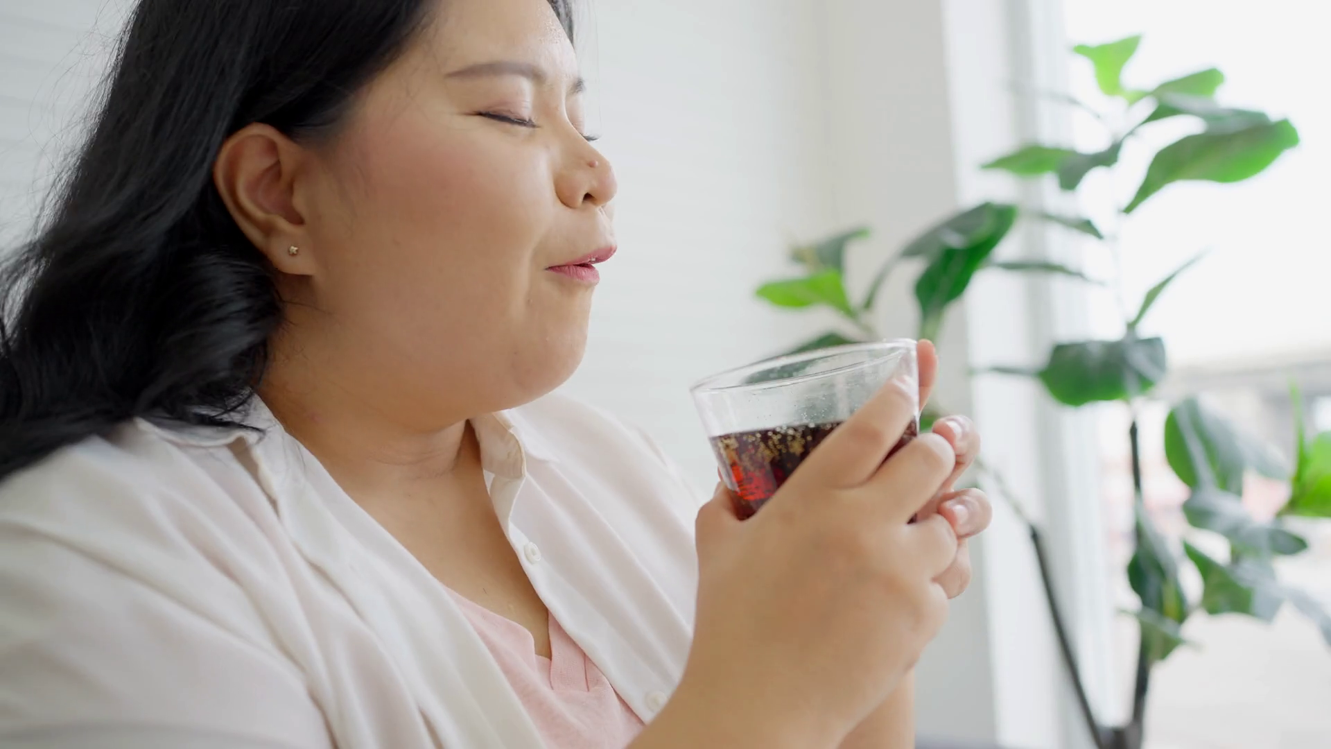 Happy Chubby Woman Happy Vivacious Plus-size Stock Footage SBV ...