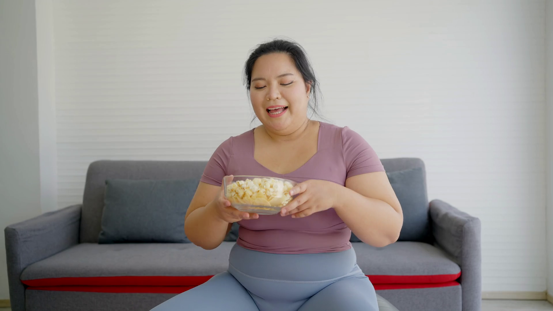 Happy Chubby Woman Happy Vivacious Plus-size Stock Footage SBV-348460007 - Storyblocks