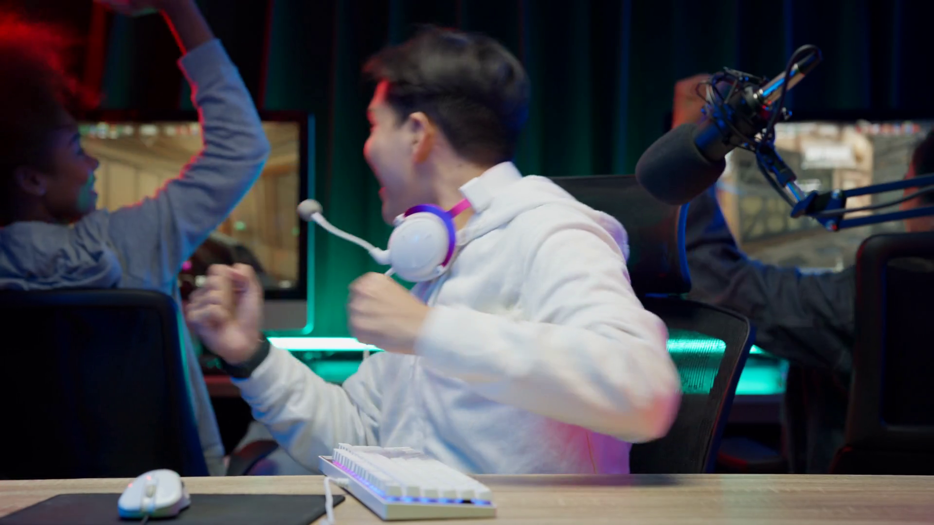 Winner Gamer Portrait Young Wearing Stock Footage SBV-347348185 ...