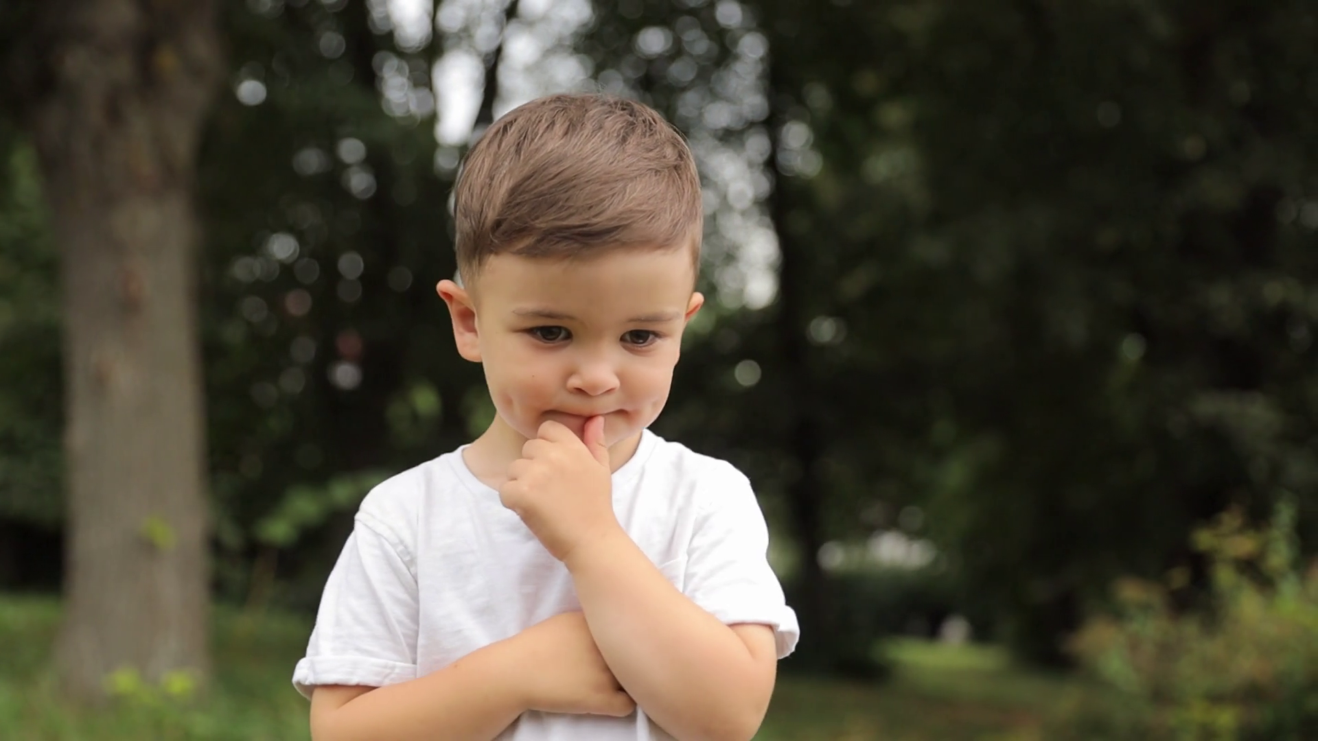 A Little Boy Claps Hands In Park Stock Footage SBV-352858901 - Storyblocks