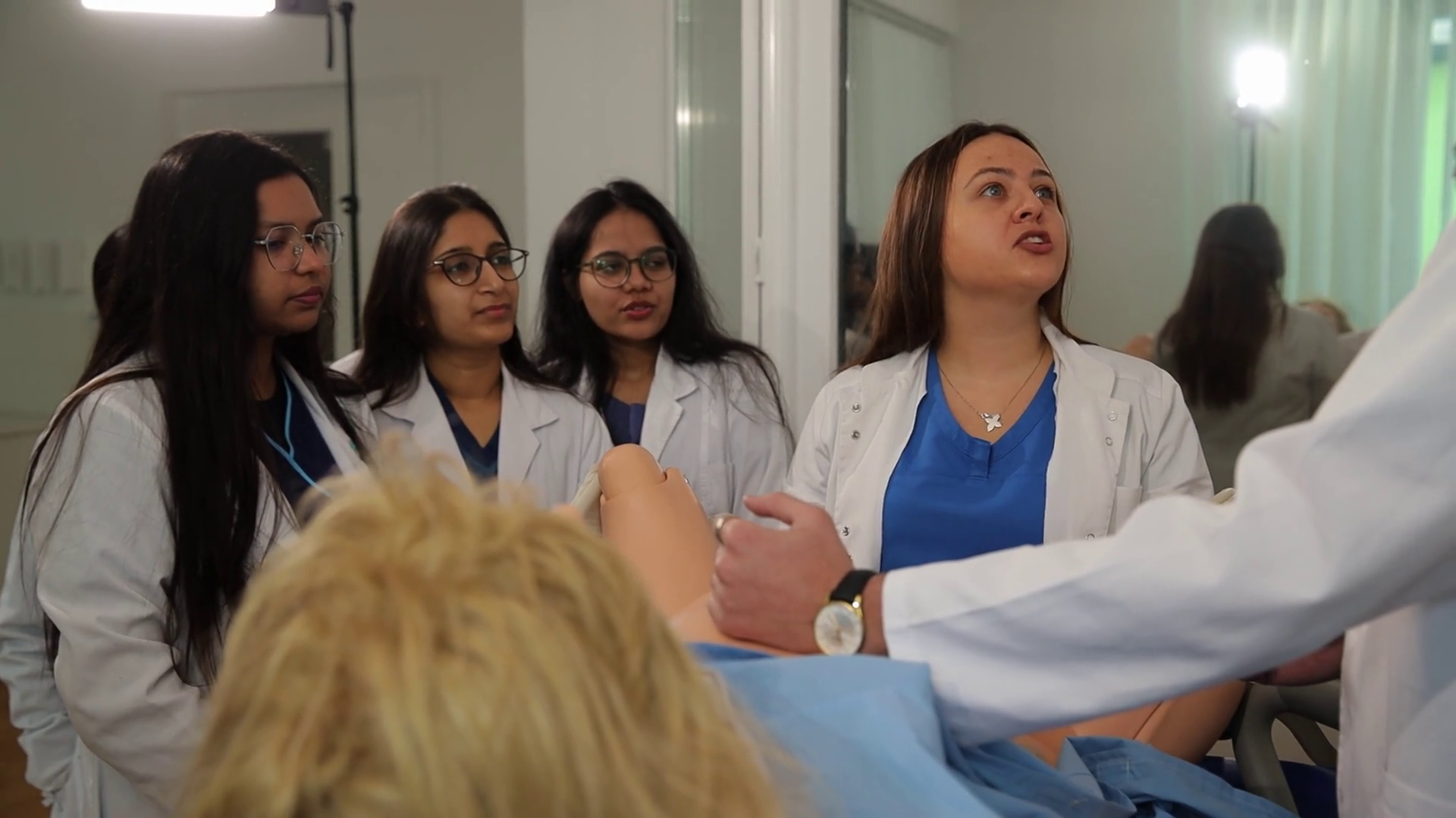 Medical Students Practice Childbirth On Stock Footage SBV-352588402 ...