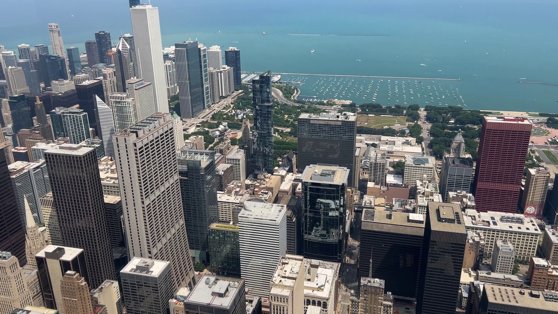 High Altitude Drone View Of Chicago Skyline Stock Footage SBV-352709131 ...