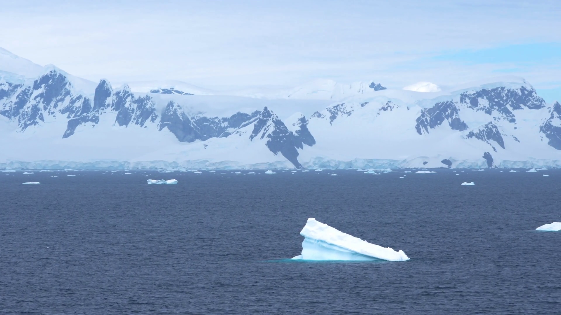 Antarctica Small Iceberg Floats Past Melting Stock Footage SBV ...