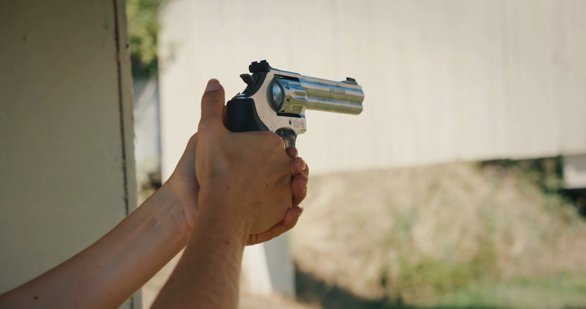 Person Aiming Revolver During Firearm Stock Footage SBV-352373001 ...