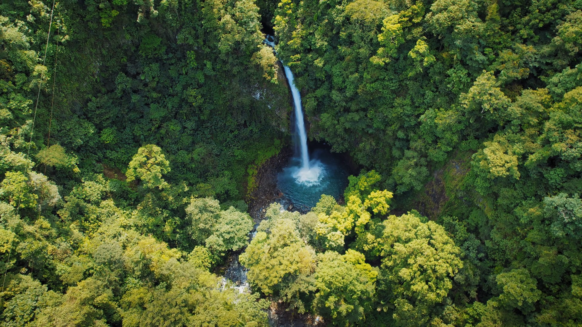 Aerial View Of La Fortuna Waterfall Stock Footage SBV-352380545 ...