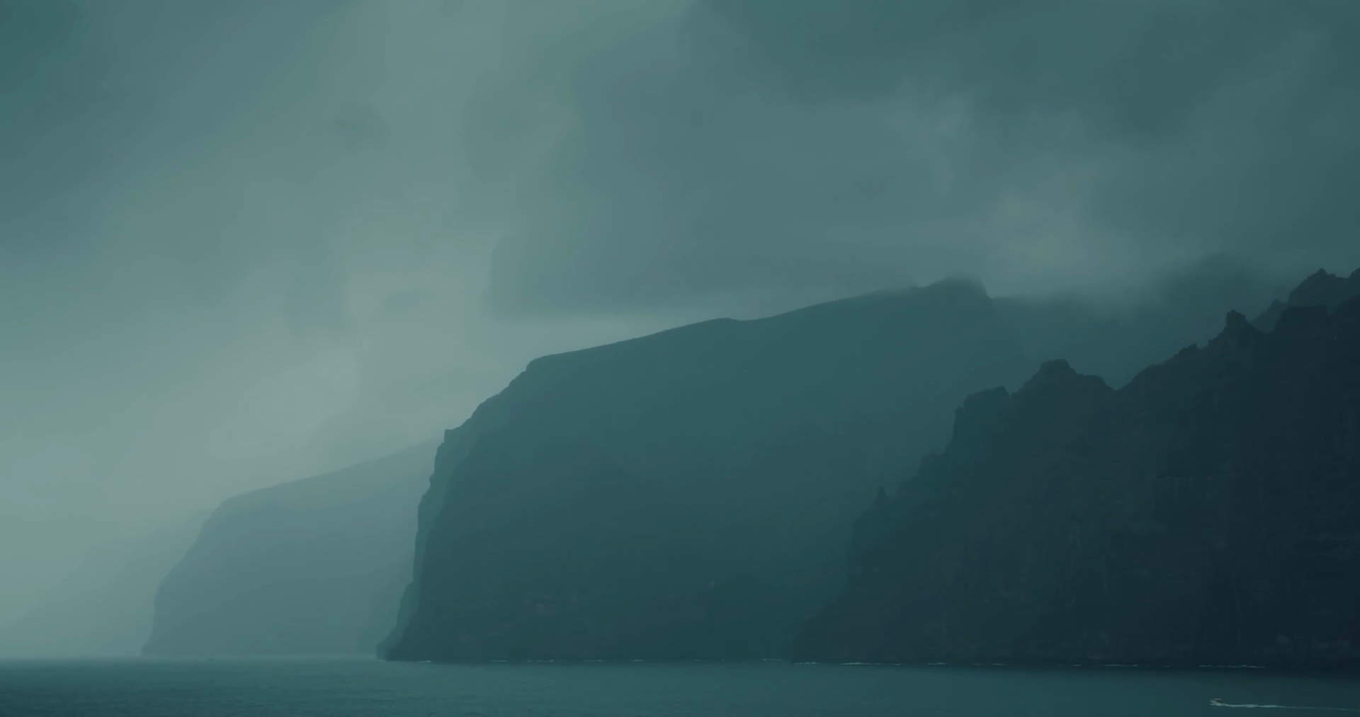 Gloomy Ocean Landscape With Gray Storm Stock Footage SBV-347540048 ...