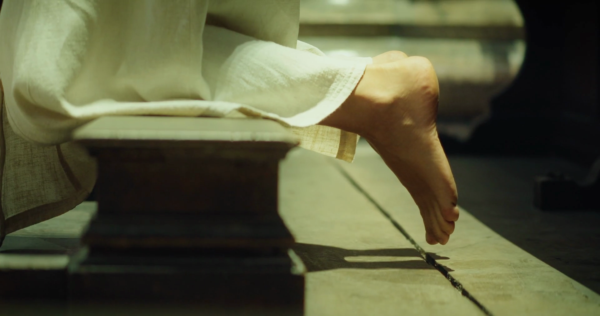 Barefoot Woman Praying On Knees In Church Stock Footage SBV-348520062 ...