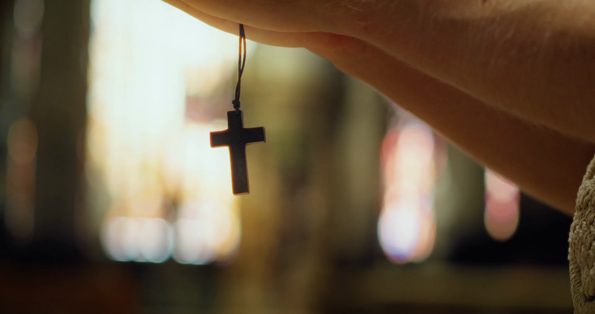 Christian Believer With Wooden Cross In Stock Footage SBV-348555502 ...