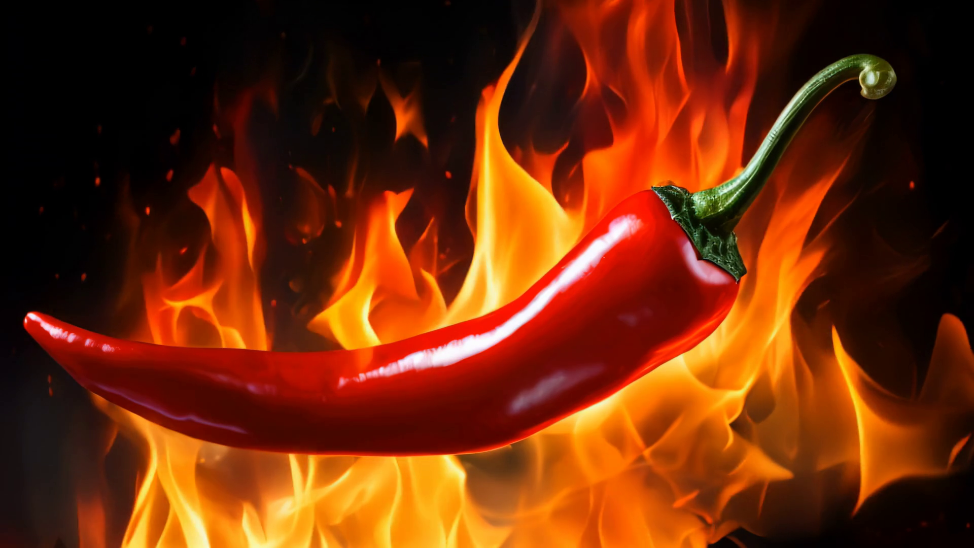 A Chili Pepper Blazes Amidst Flames Fiery Stock Footage SBV-348866542 ...