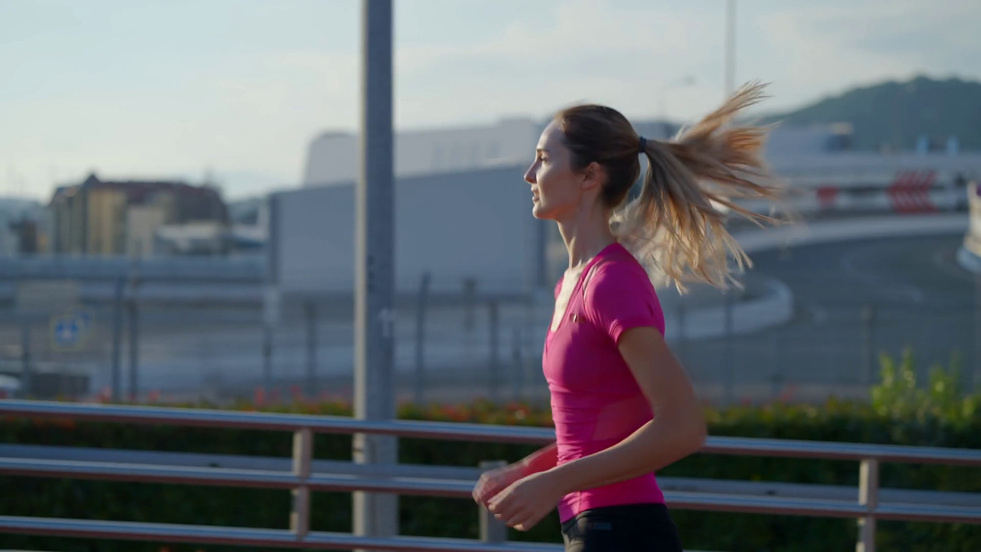 Slow Motion Shot Of Young Woman Jogging In Stock Footage SBV-346773890 ...