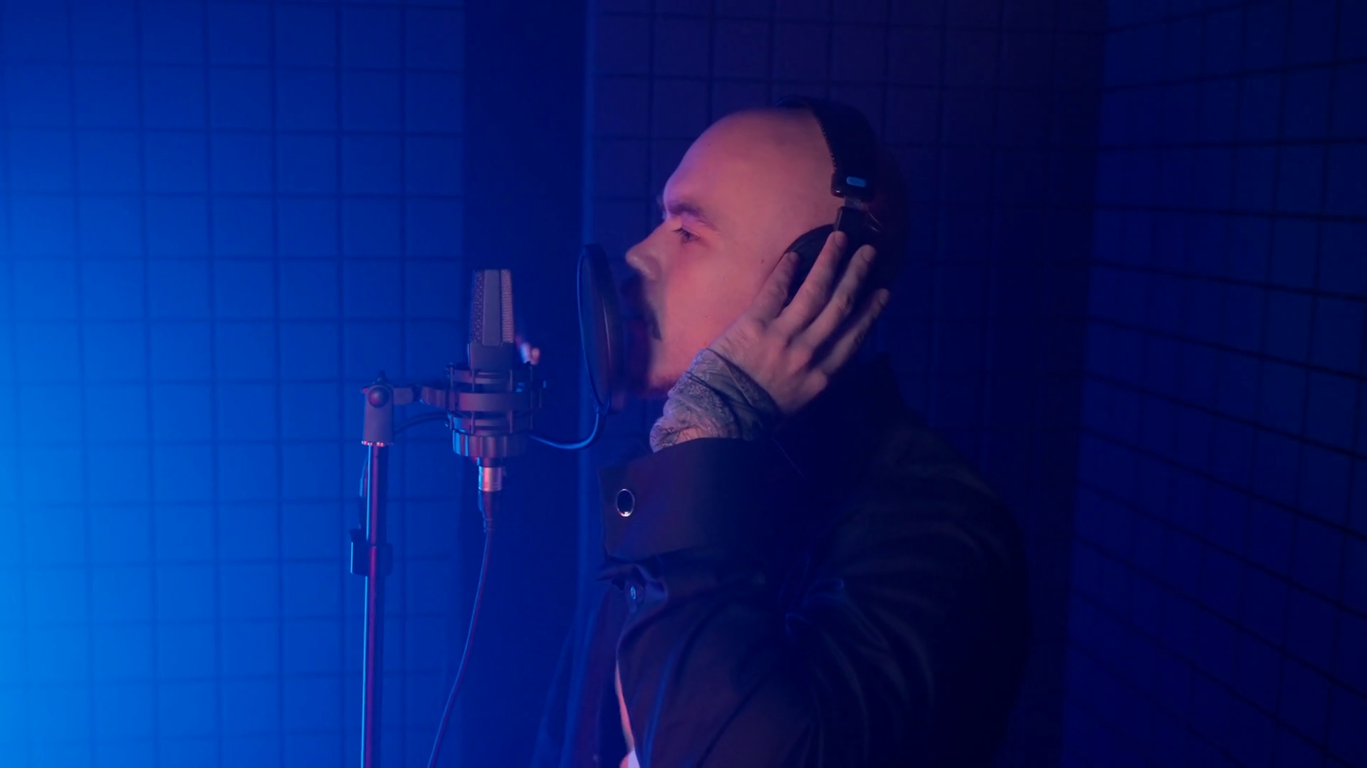 Slow Motion Shot Of Young Singer Recording Stock Footage SBV-348465774 ...