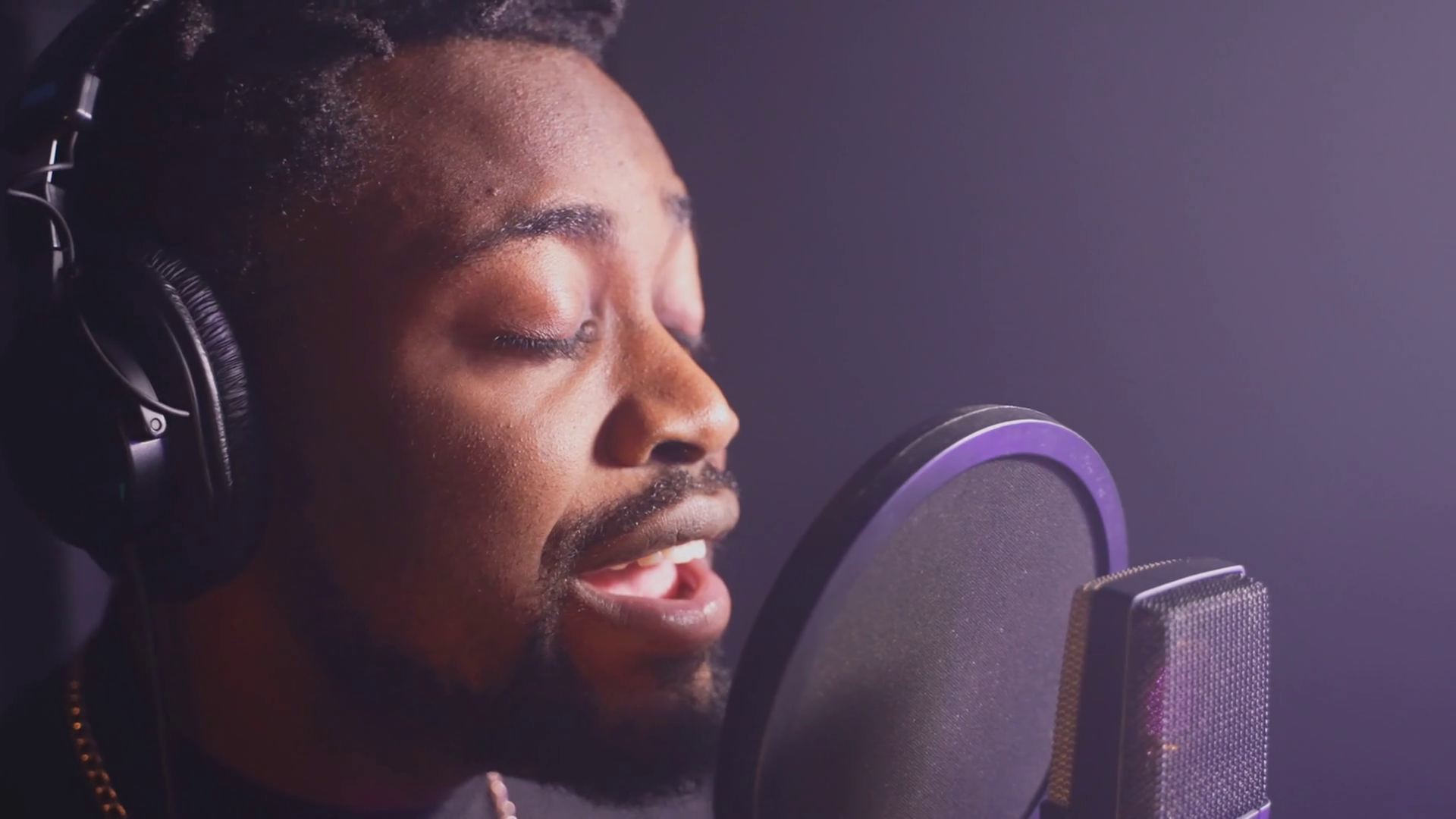 Professional Recording Studio Black Man Is Stock Footage SBV-348466932 ...