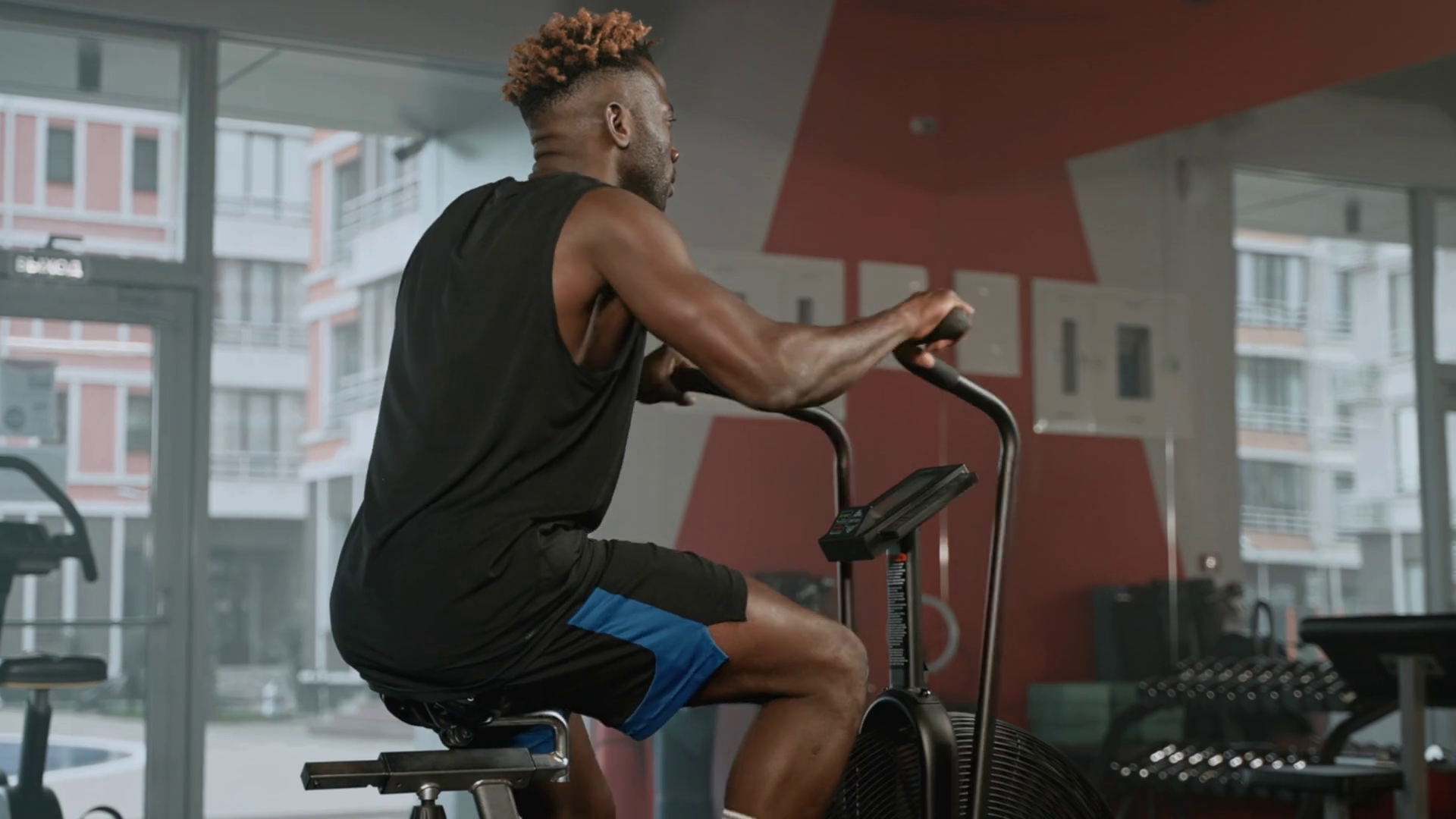 Strong Black Man Is Training On Exercise Stock Footage SBV-347459537 ...