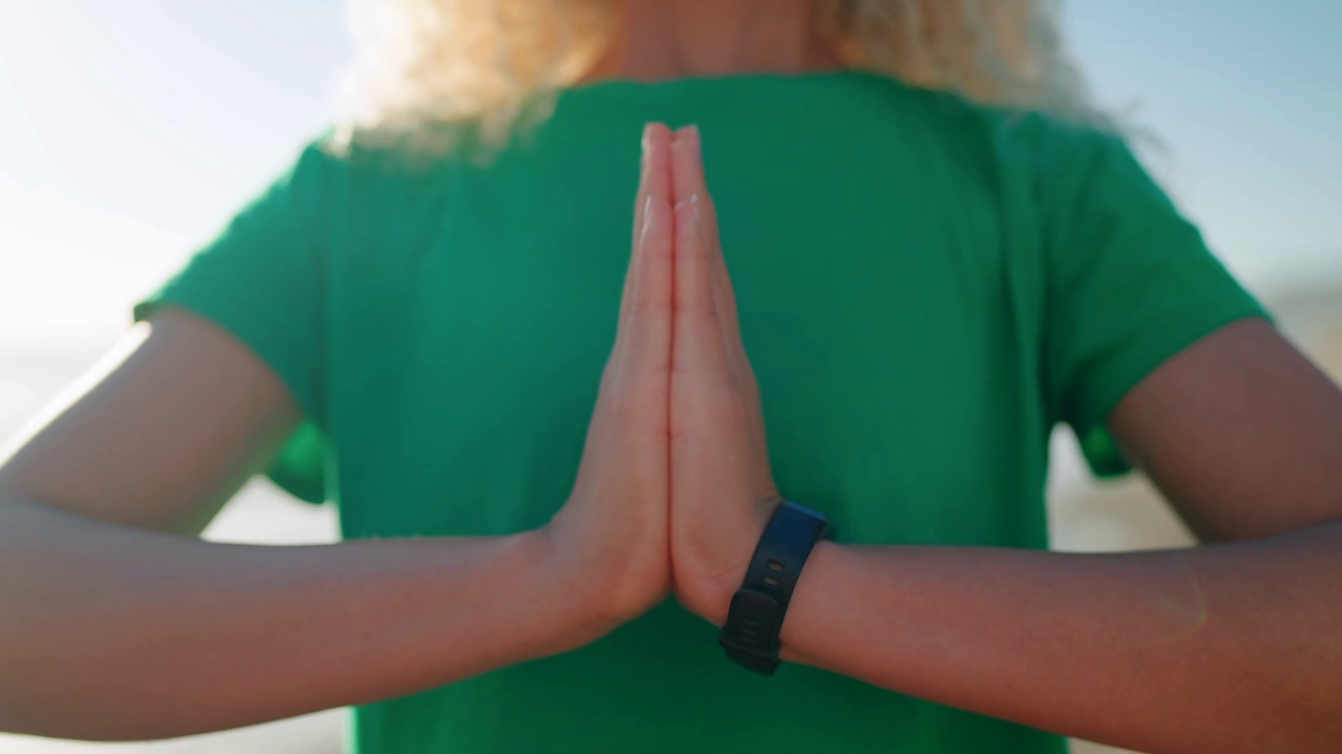 Athletic Multiethnic Woman Folding Hands On Stock Footage SBV-347674416 ...