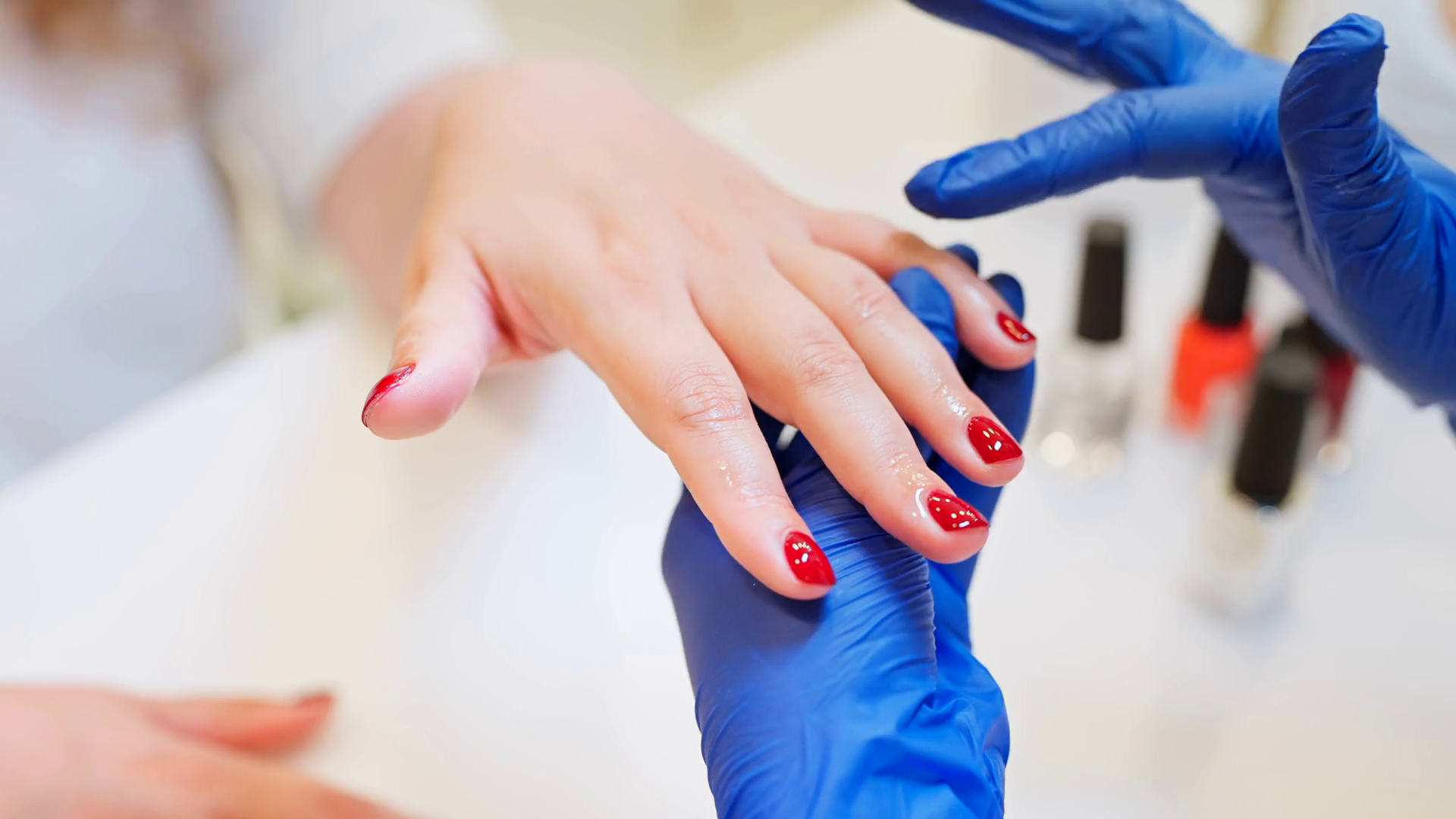 Nail Technician Manicurist Master Applying Stock Footage SBV-347681087 ...
