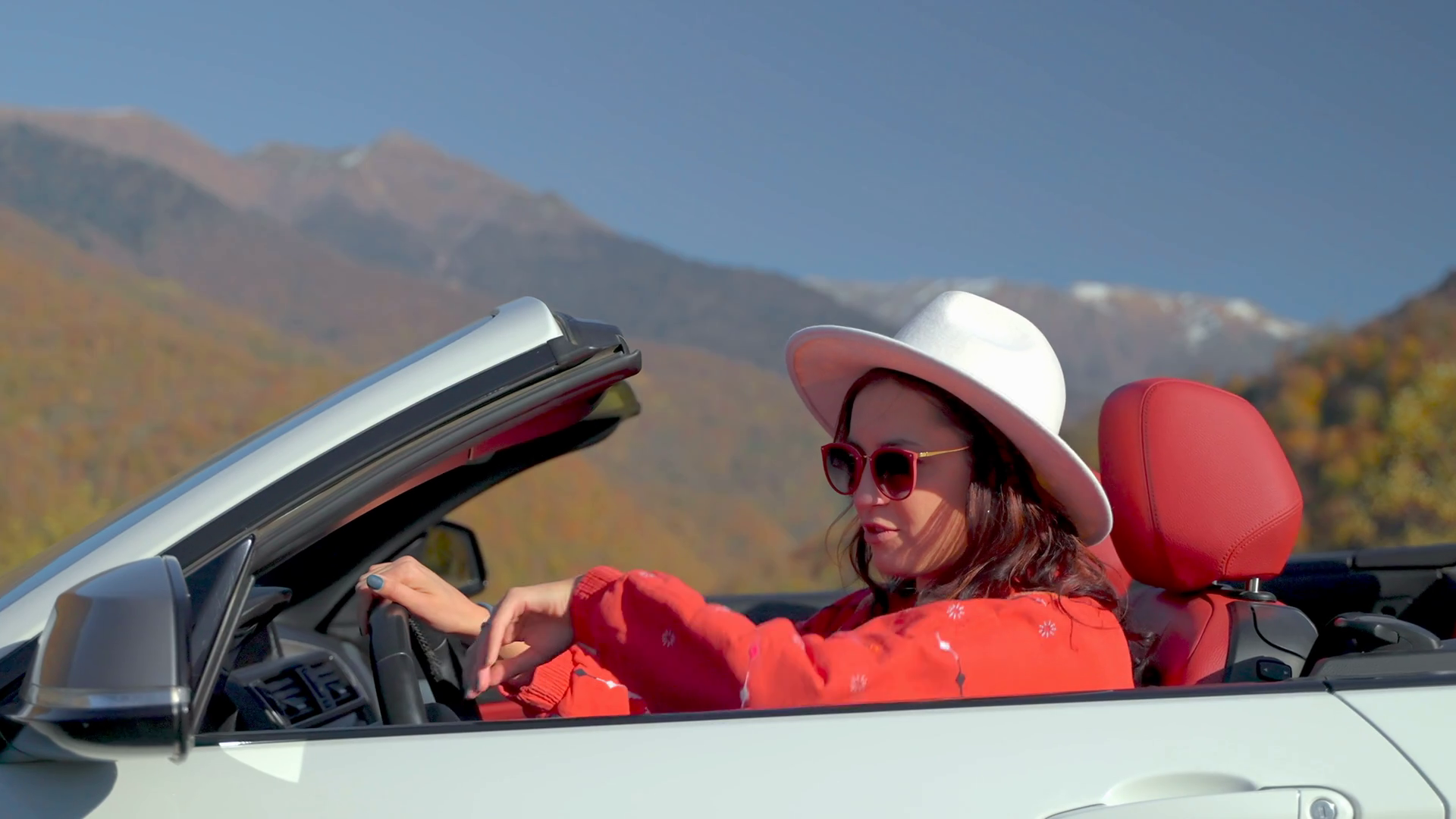 Woman Preening Looking In Side Mirror Of Stock Footage SBV-348766858 ...