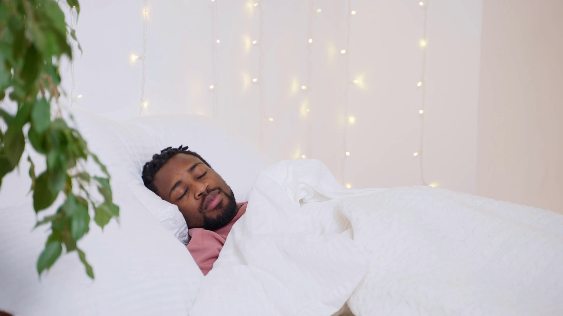 Wake Up In Early Morning Black Man Lying In Stock Footage SBV-348823512 ...