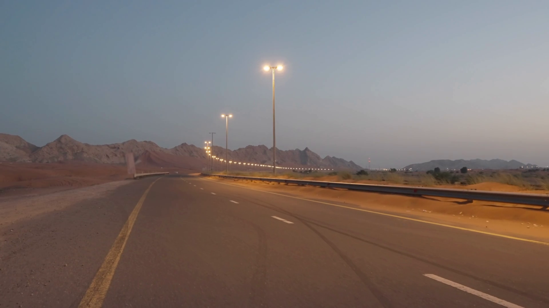 Modern Illuminated Empty Highway Road In Red Stock Footage SBV ...
