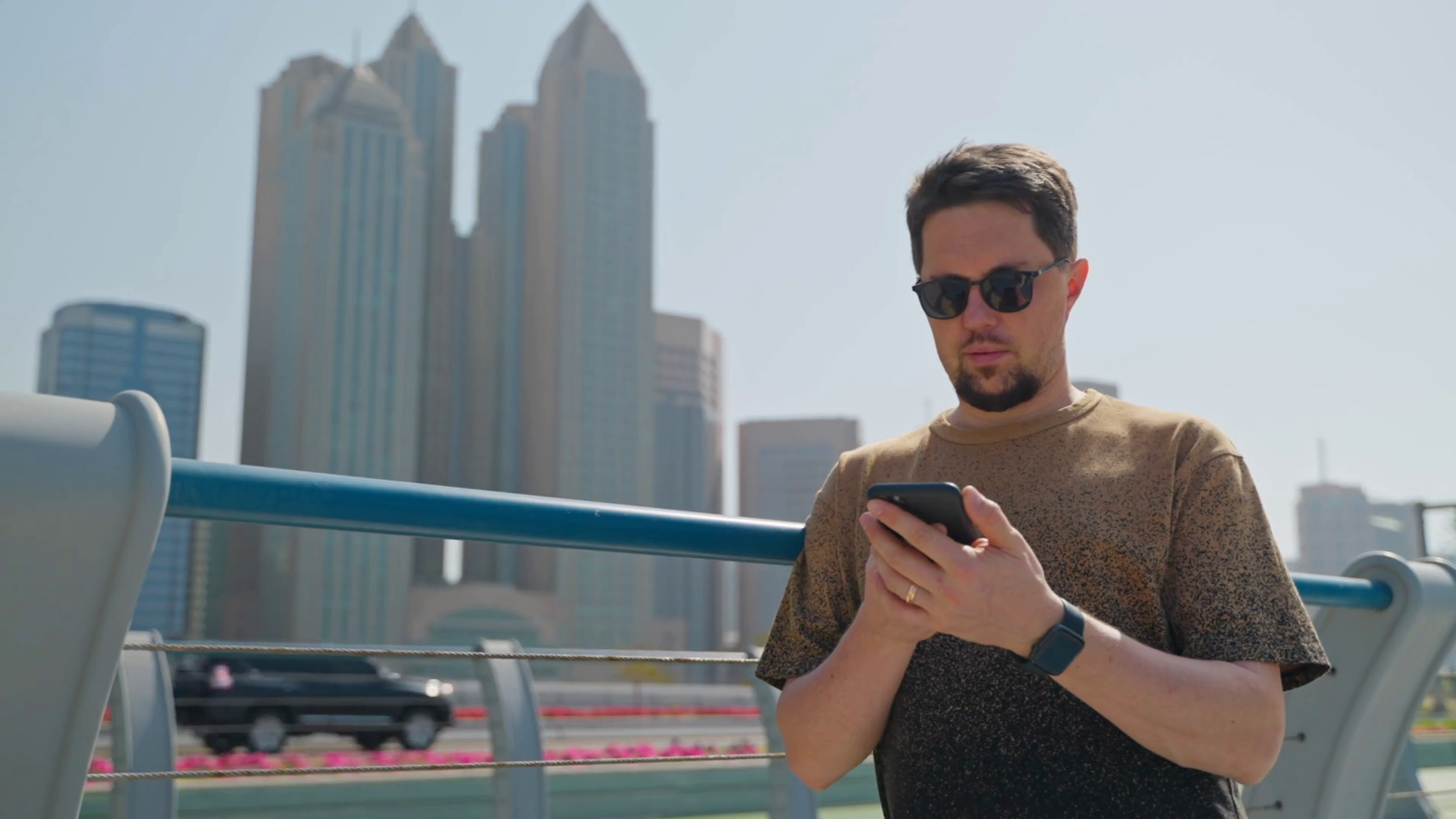 Male Tourist Viewing Electronic City Map In Stock Footage SBV-348839514 ...