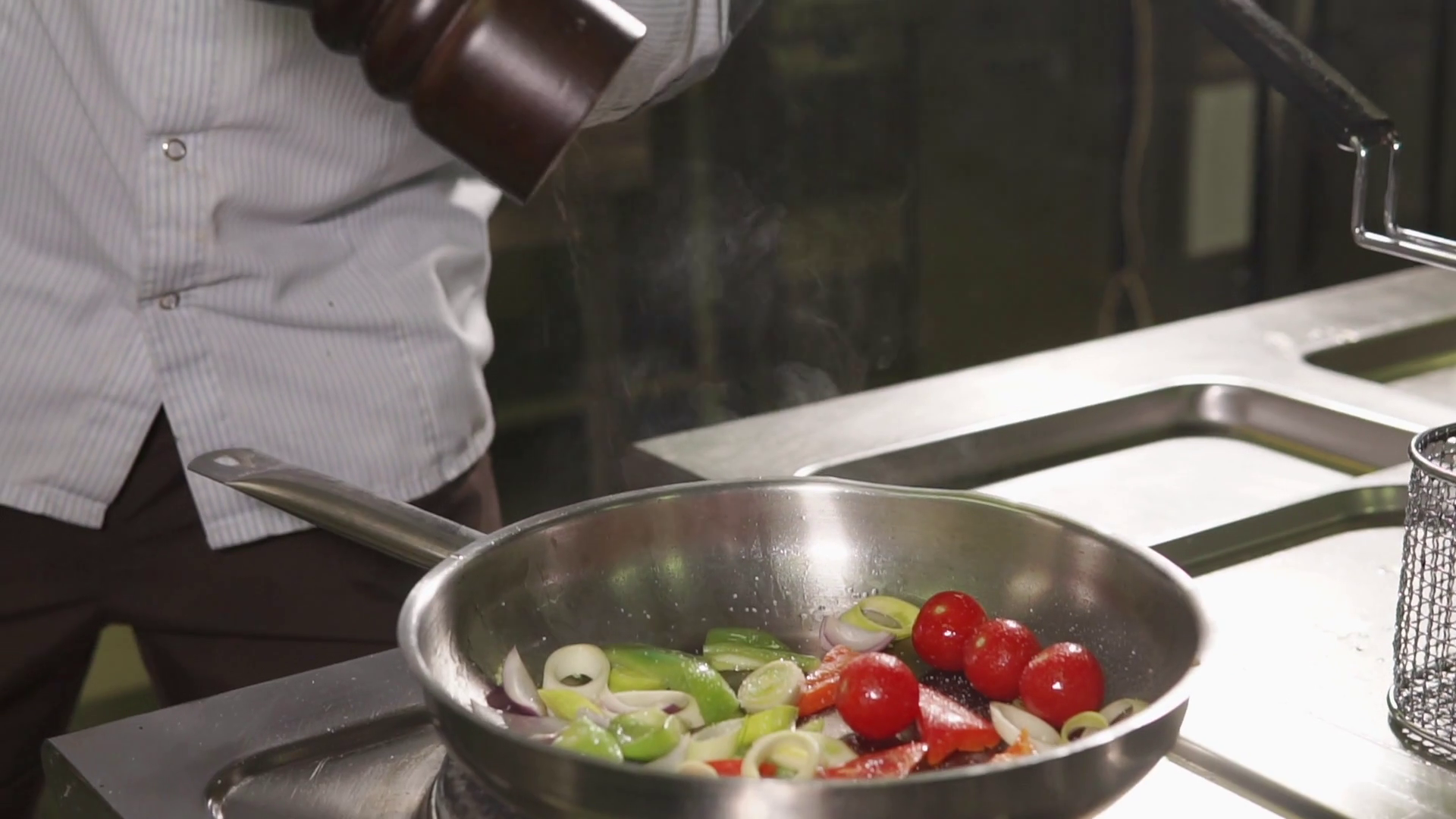 Ambitious Cook Cooking New Dish In Stock Footage SBV-321430597 ...