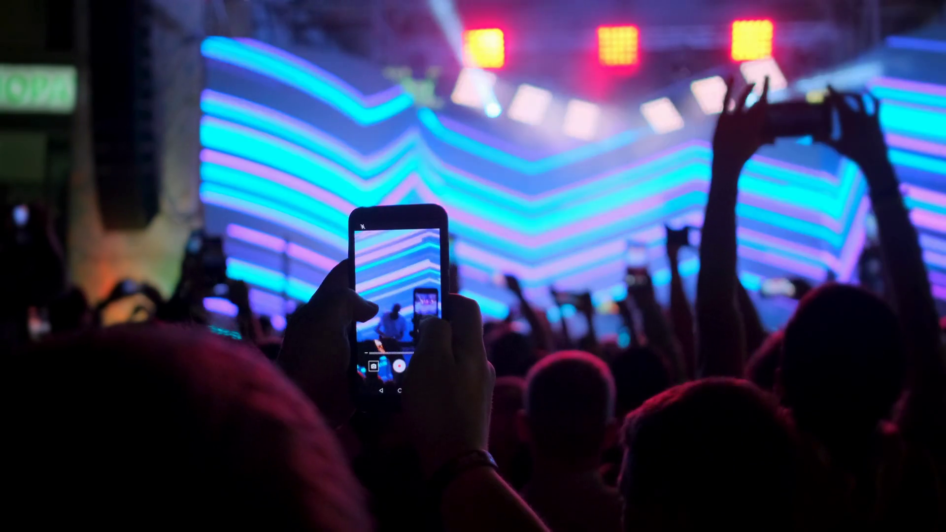 People Are Filming Concert Of Singer Stock Footage SBV-338547310 ...