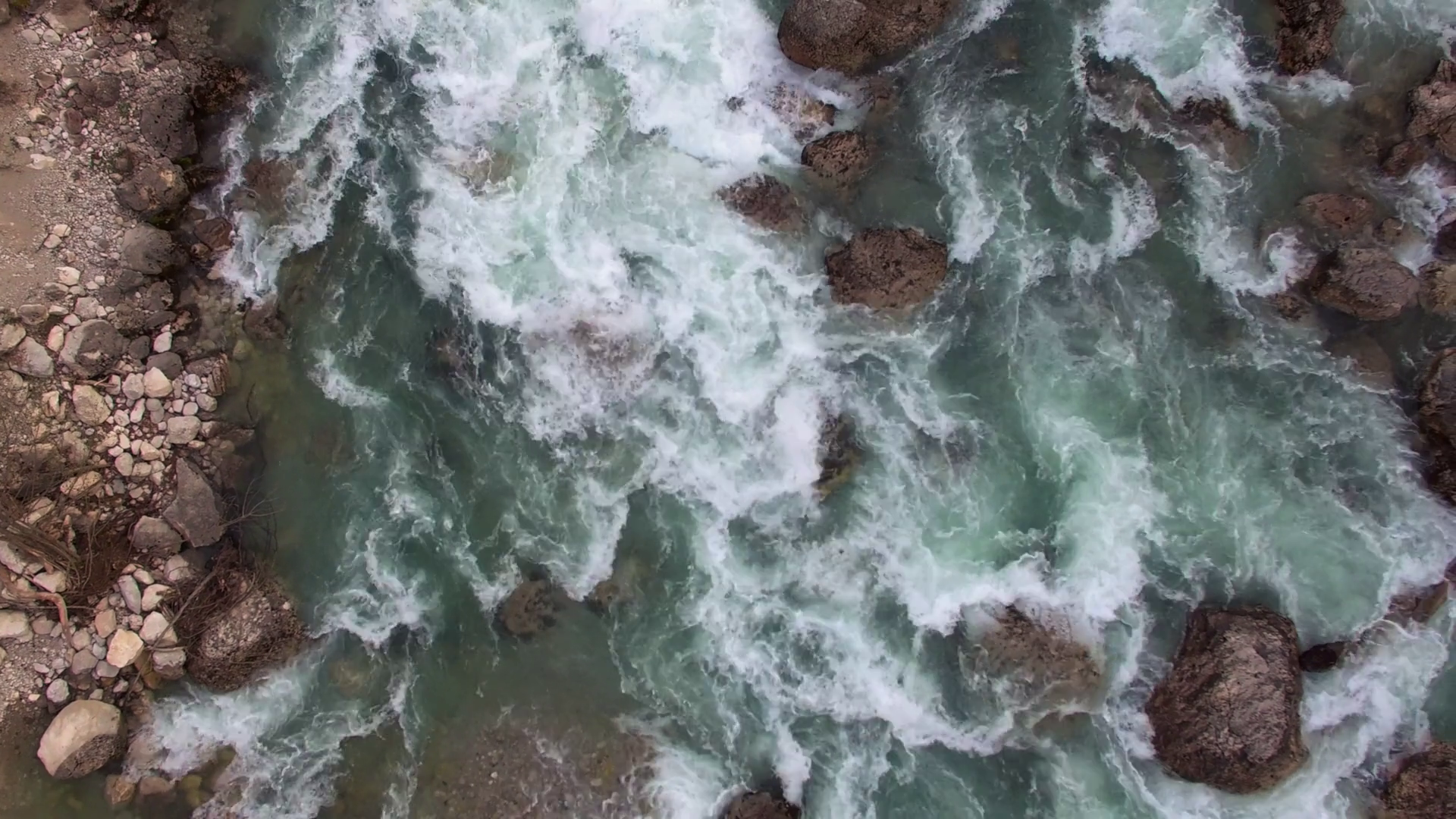 The Top View Of Fast River Flow Water Stock Footage SBV-323537771 ...