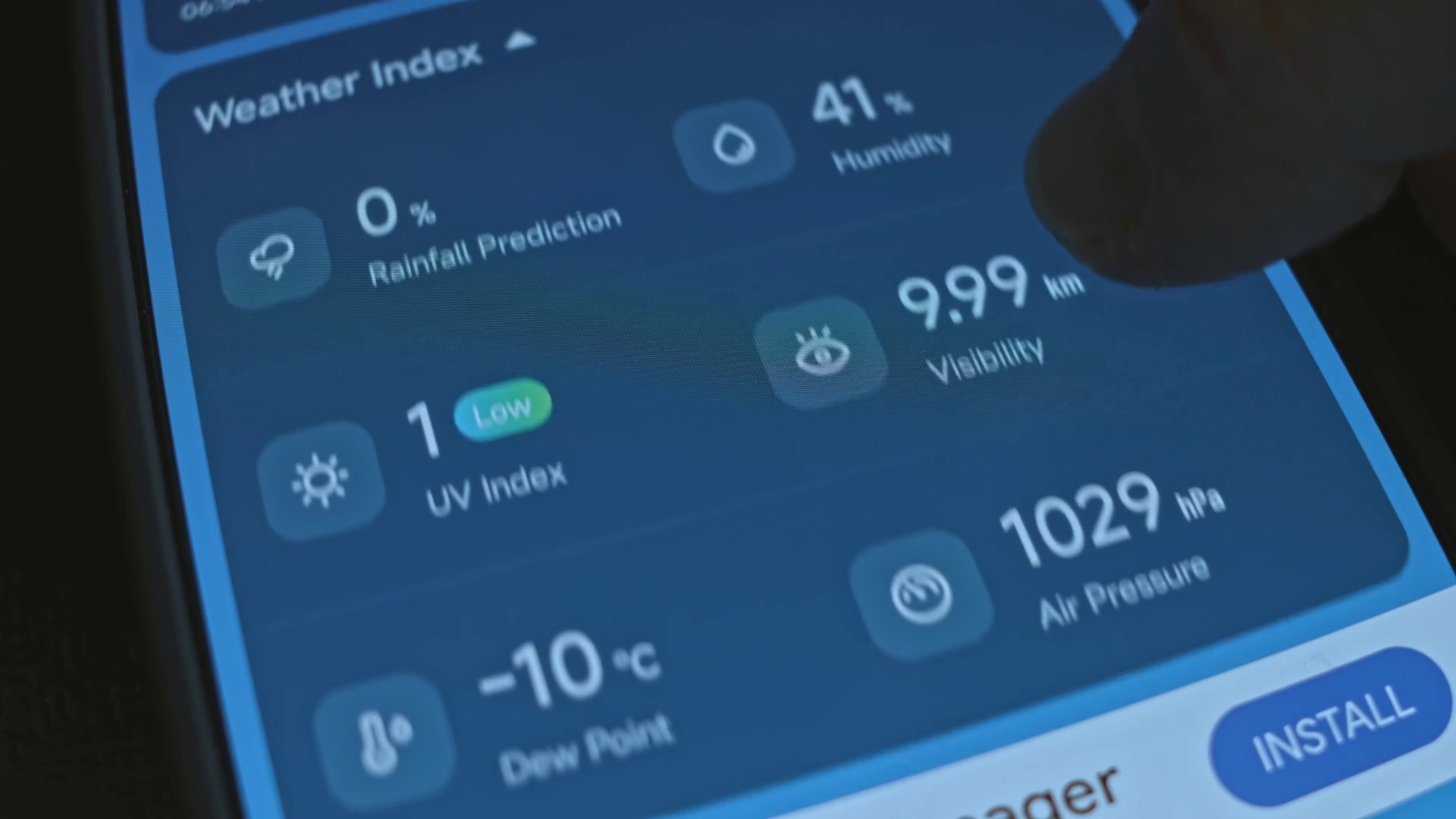 Checking Weather Index On Weather App On Stock Footage SBV-351866751 ...