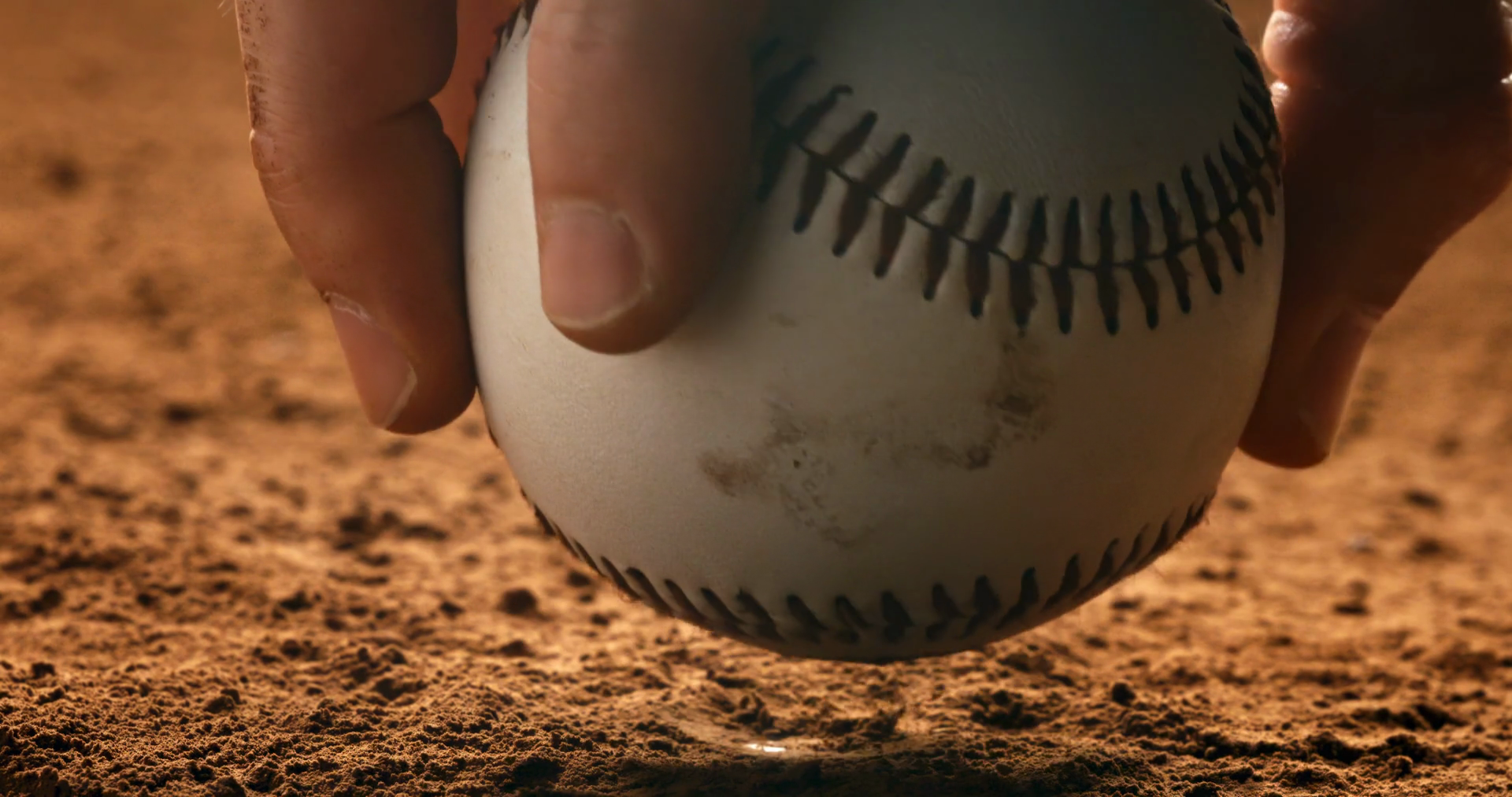 Cinematic Close-up Of Baseball On Dusty Stock Footage SBV-353371351 ...
