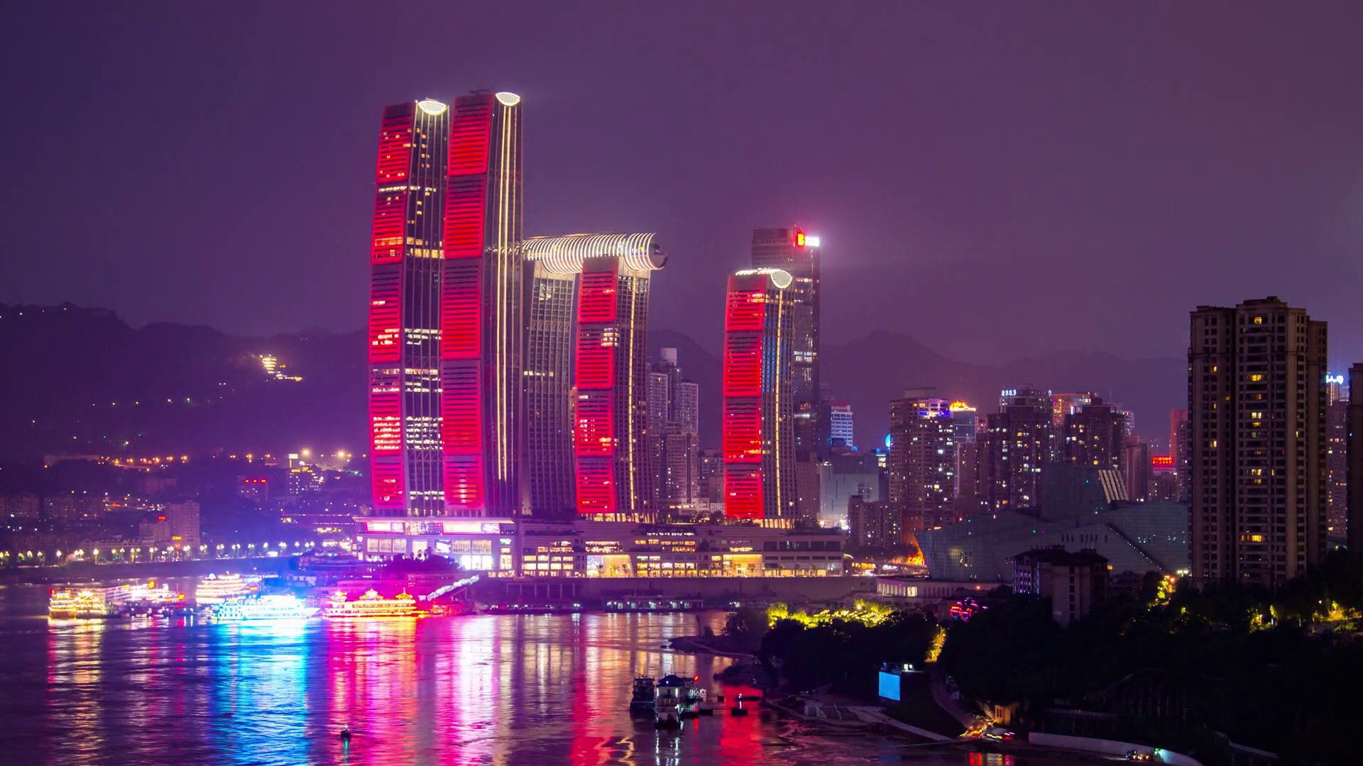 Chongqing City Timelapse View From Sunset To Stock Footage SBV ...