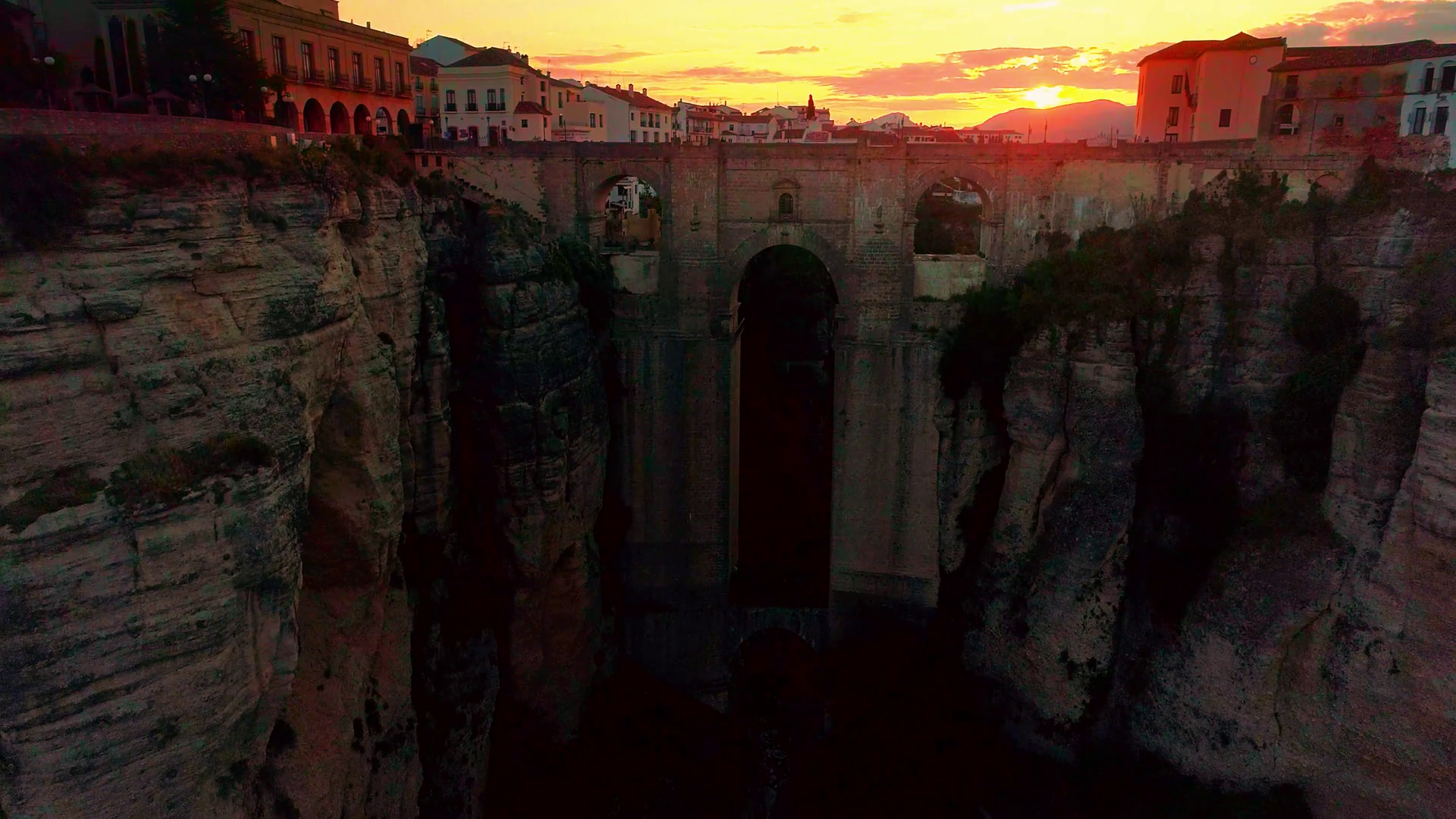 Ronda Aerial View With Historical Bridge Stock Footage SBV-352712334 ...