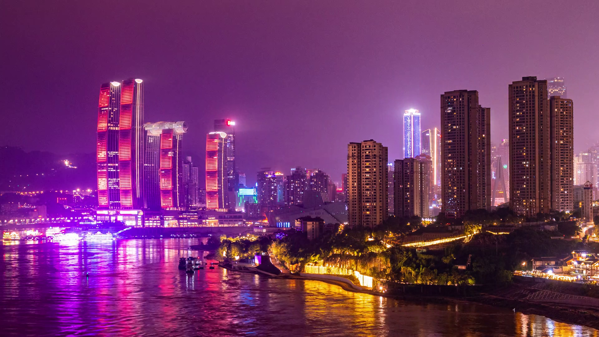 Chongqing City Timelapse View From Sunset To Stock Footage SBV ...