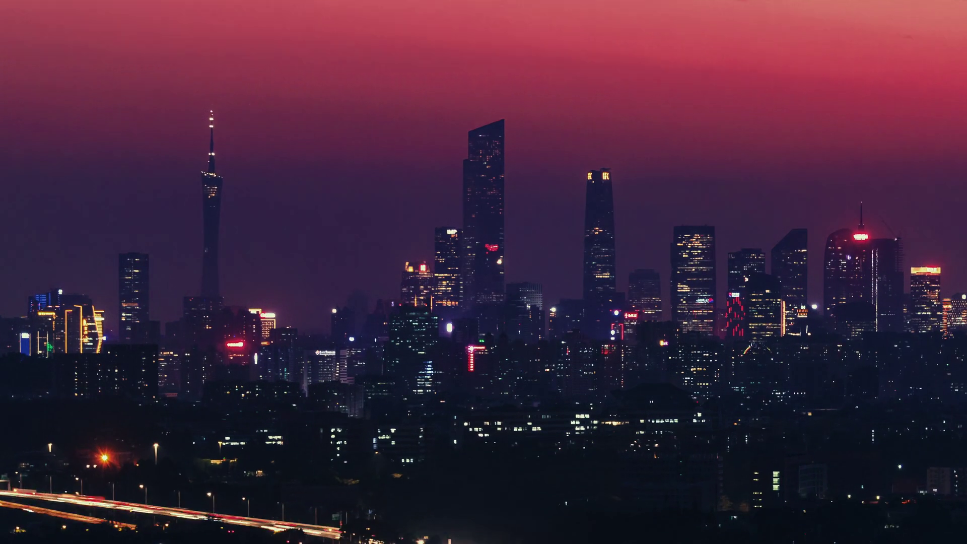 Guangzhou City Skyline Sunset Timelapse View Stock Footage SBV ...