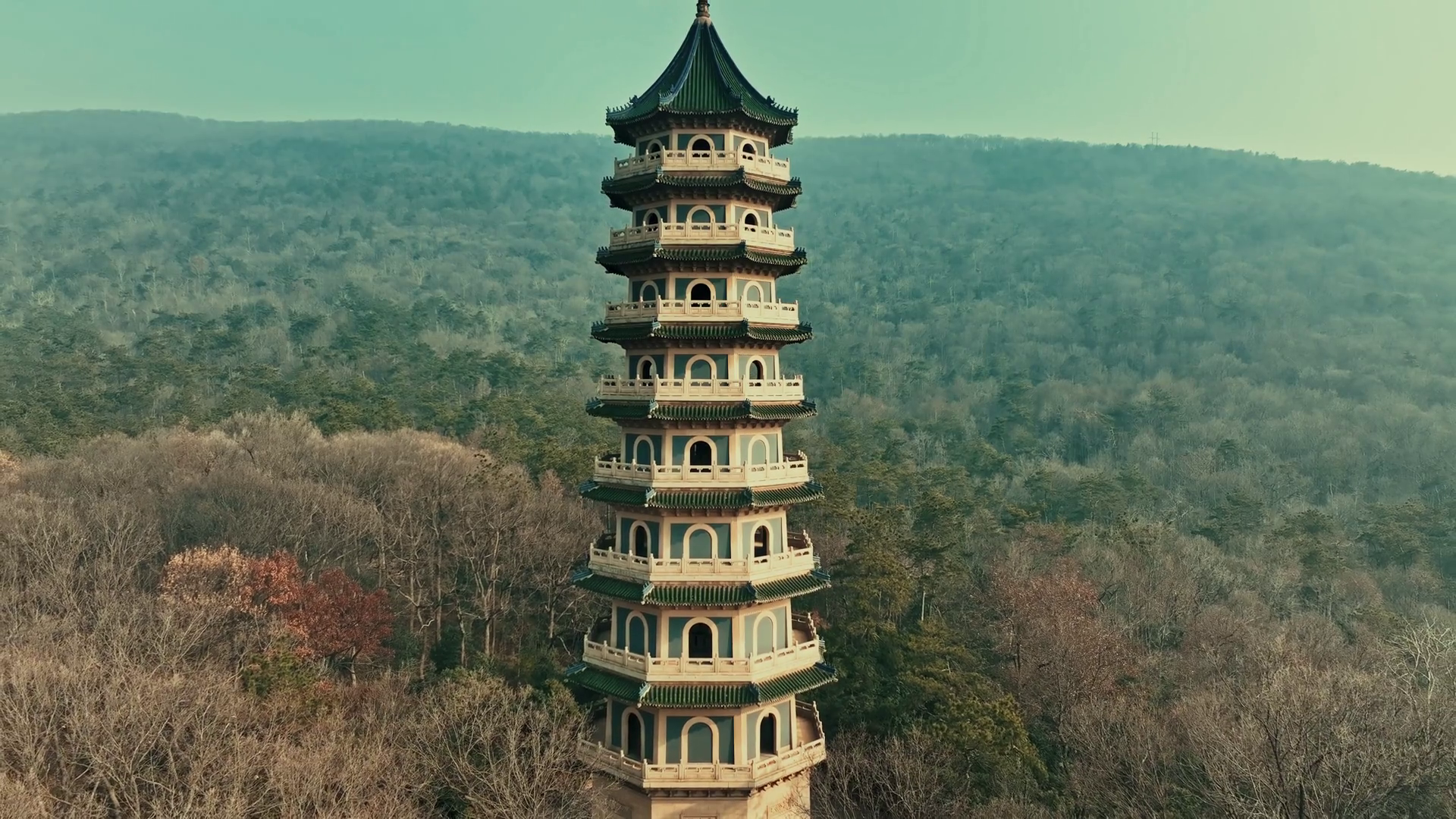 Aerial View Of Linggu Temple Pagoda Of Stock Footage SBV-352561850 ...
