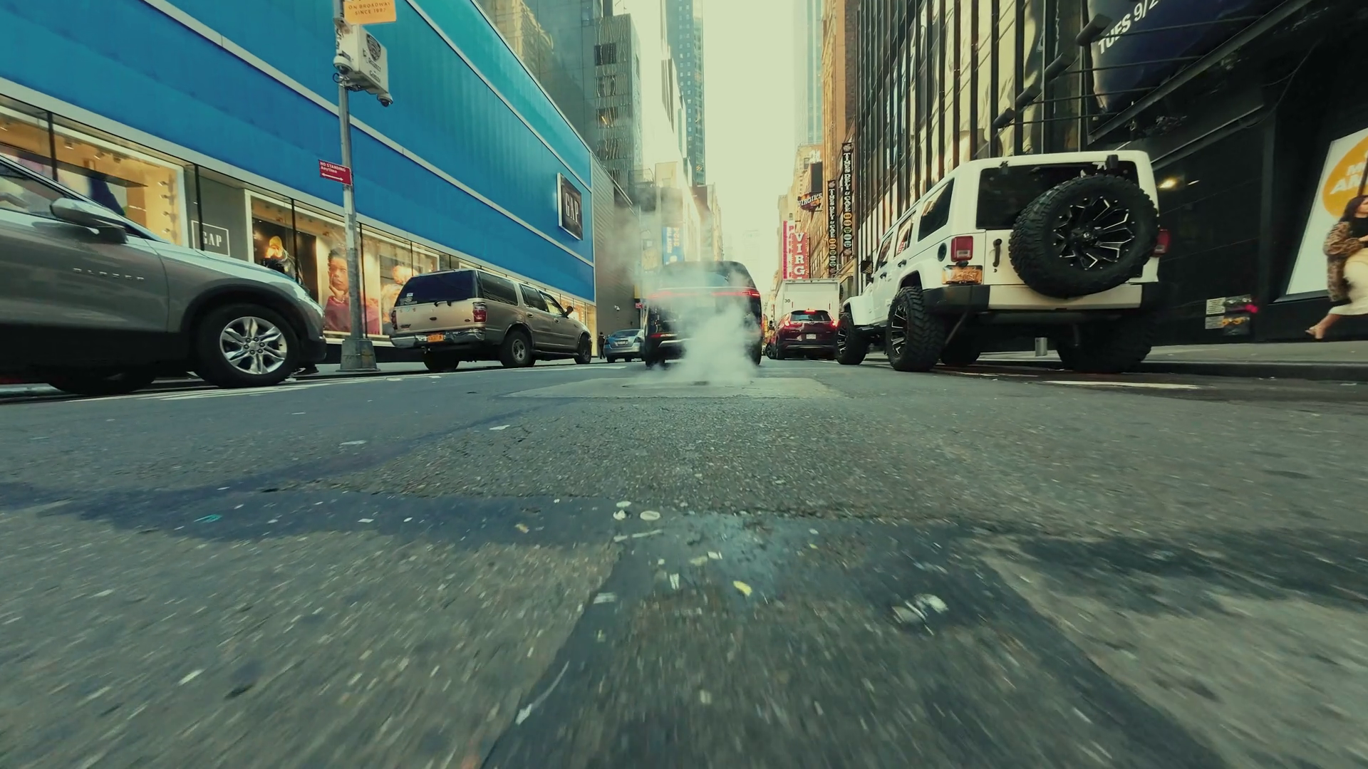 Ground Level View Slow Motion Of Urban City Stock Footage SBV-352537150 ...